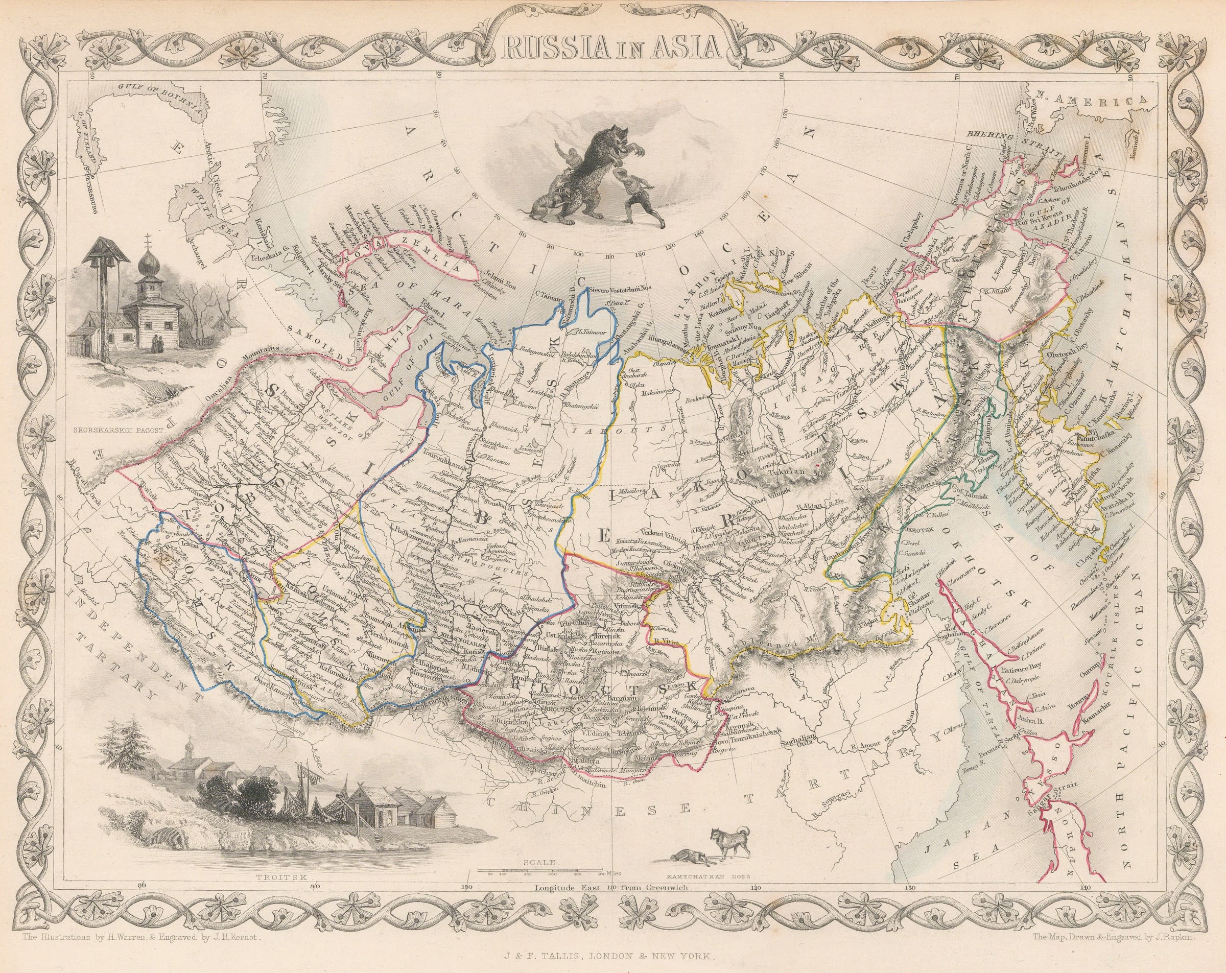 John Tallis, Russia in Asia, 1851 | The Map House