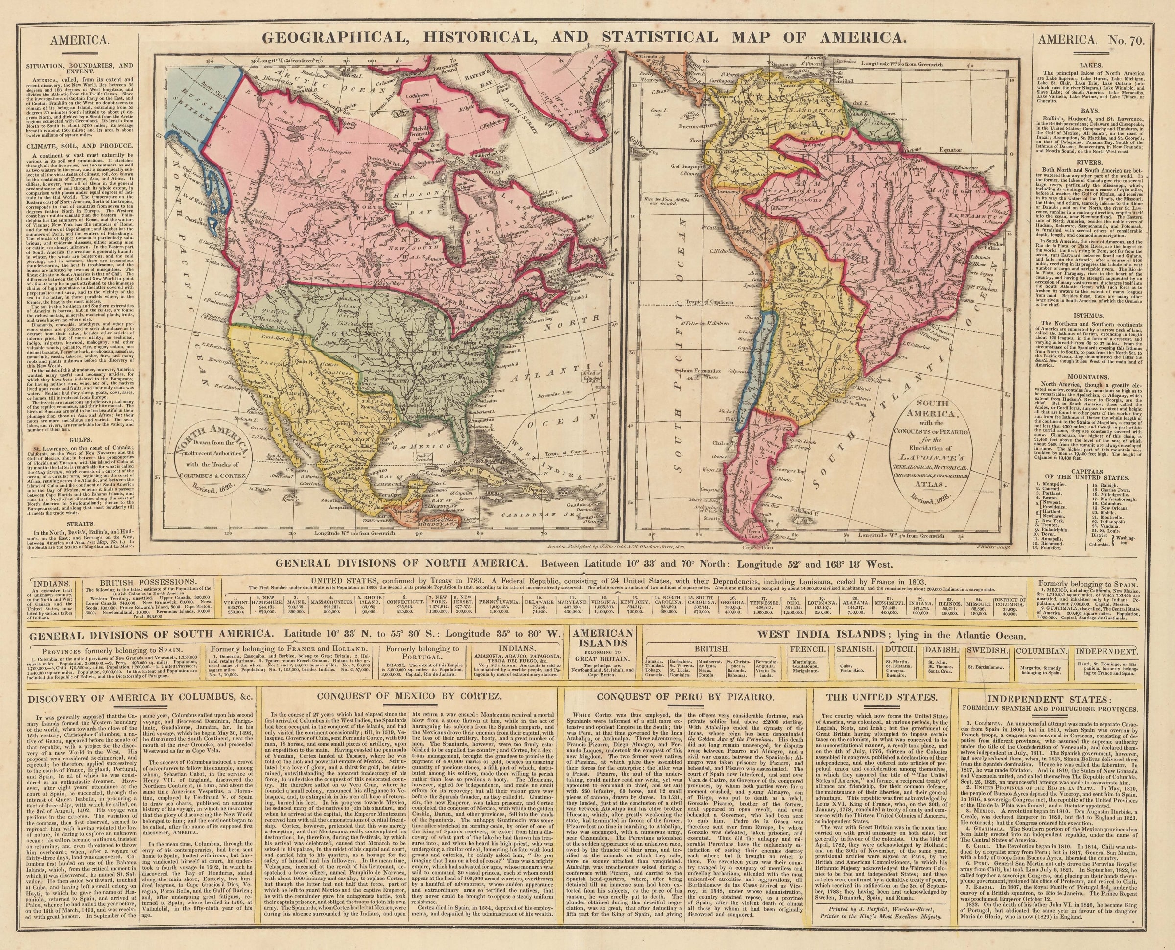 C.V. Lavoisne, Geographical, Historical, and Statistical Map of America ...