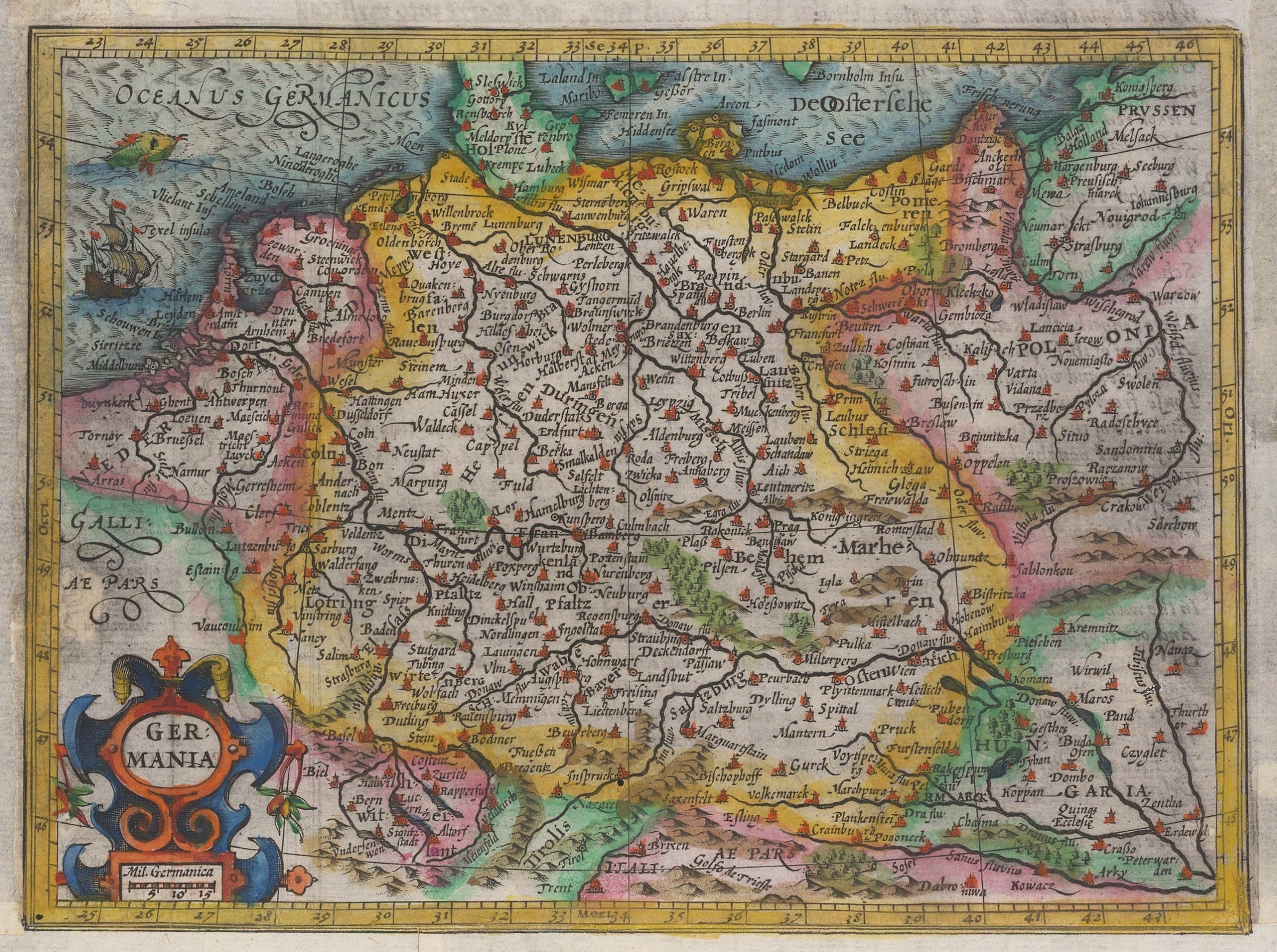 Samuel Purchas, Germany and the Holy Roman Empire, 1625 | The Map House