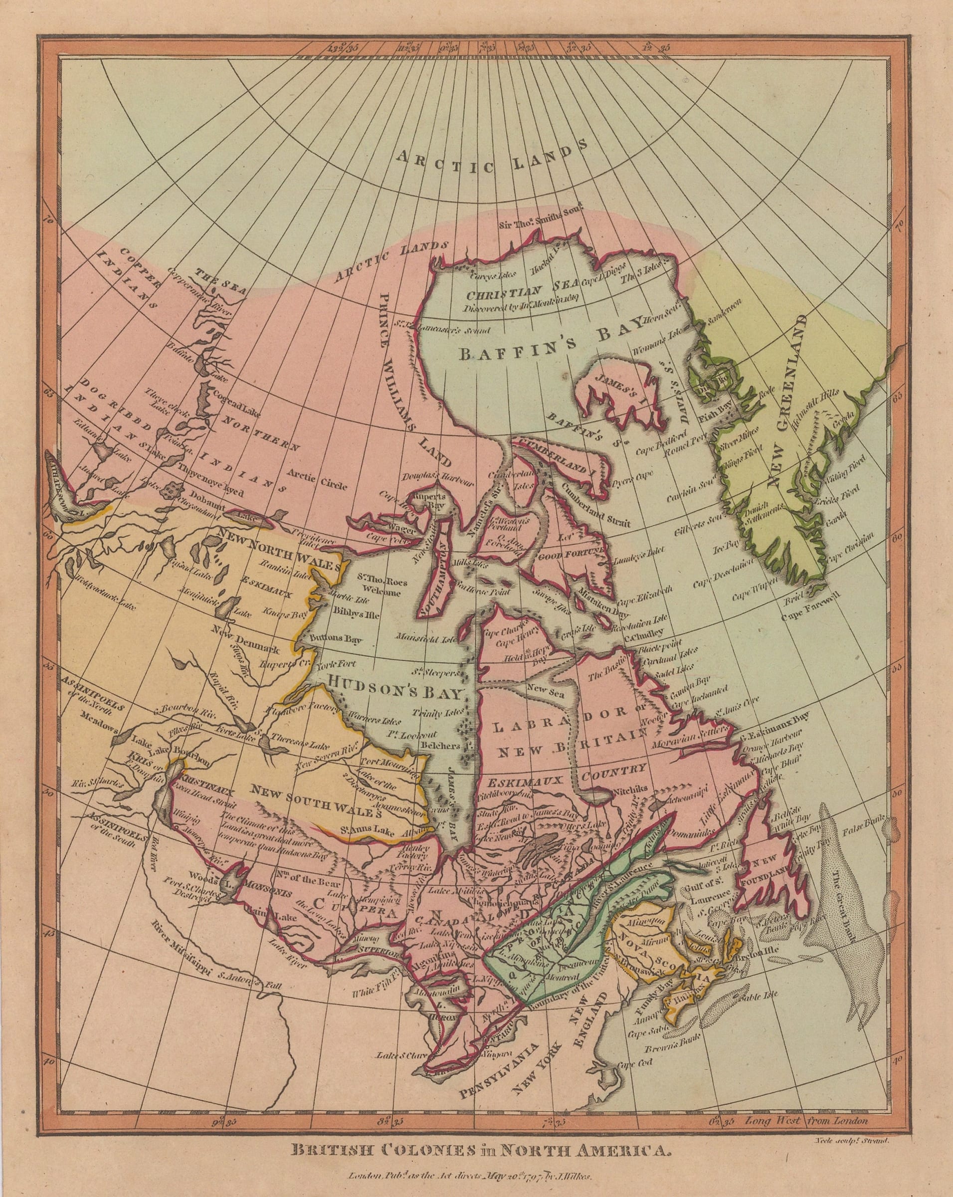 John Wilkes, British Colonies in North America, 1797 | The Map House