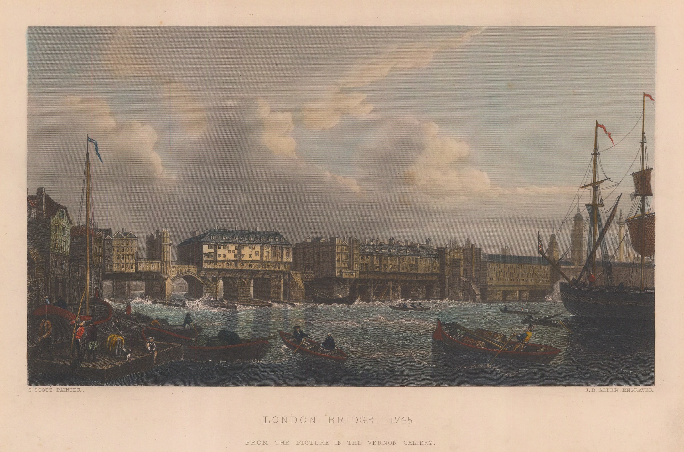 William Henry Scott, London - London Bridge, 1853 | The Map House