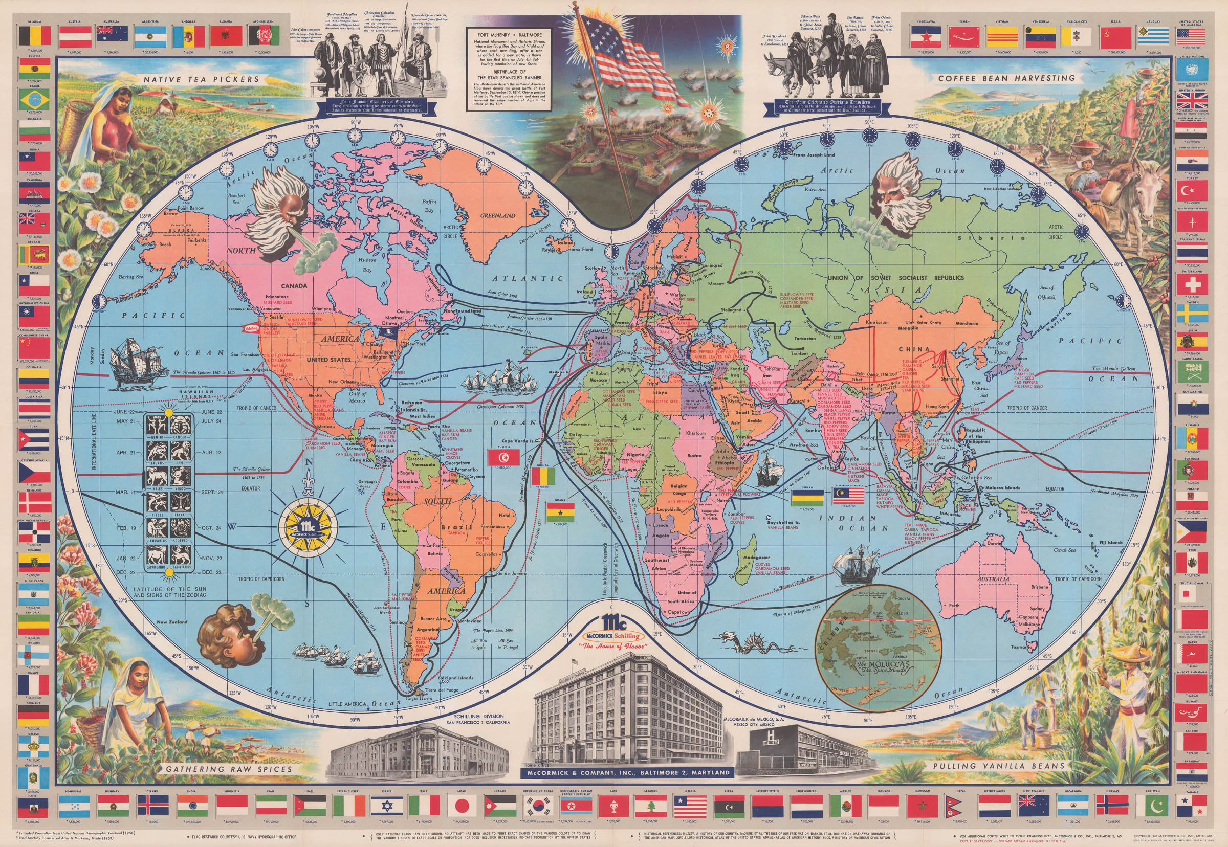 McCormick & Company, Inc, McCormick's Map of the World, 1960 | The Map ...