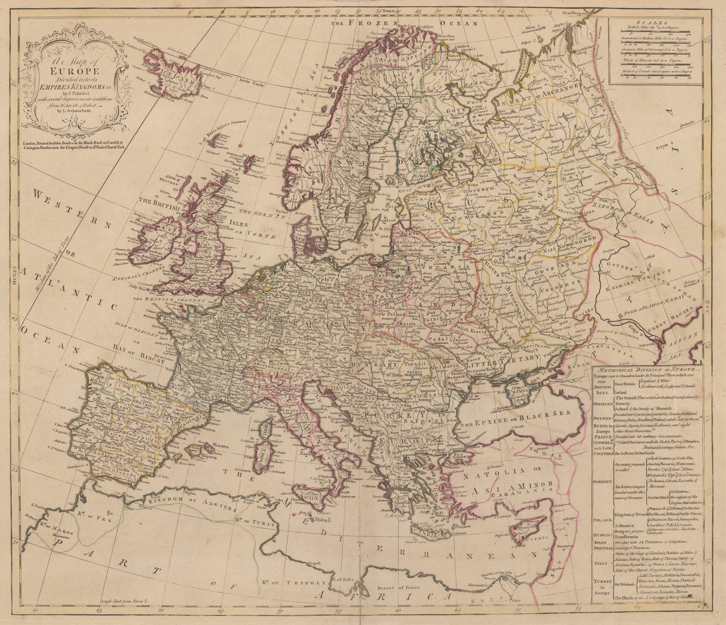 John & Carington Bowles, A Map of Europe, 1770 | The Map House