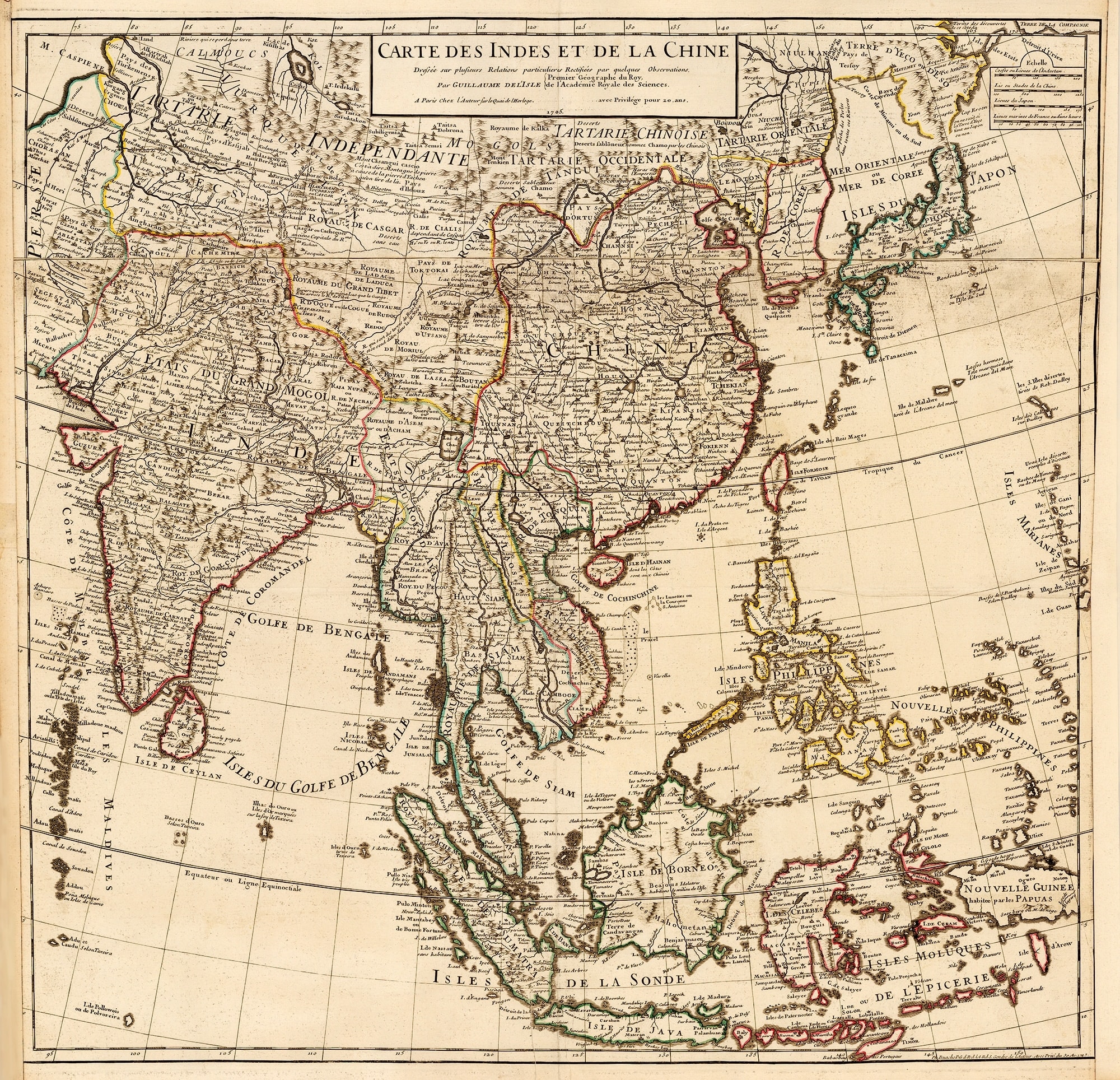 Philippe Buache, India, China and the East Indies, 1745 | The Map House
