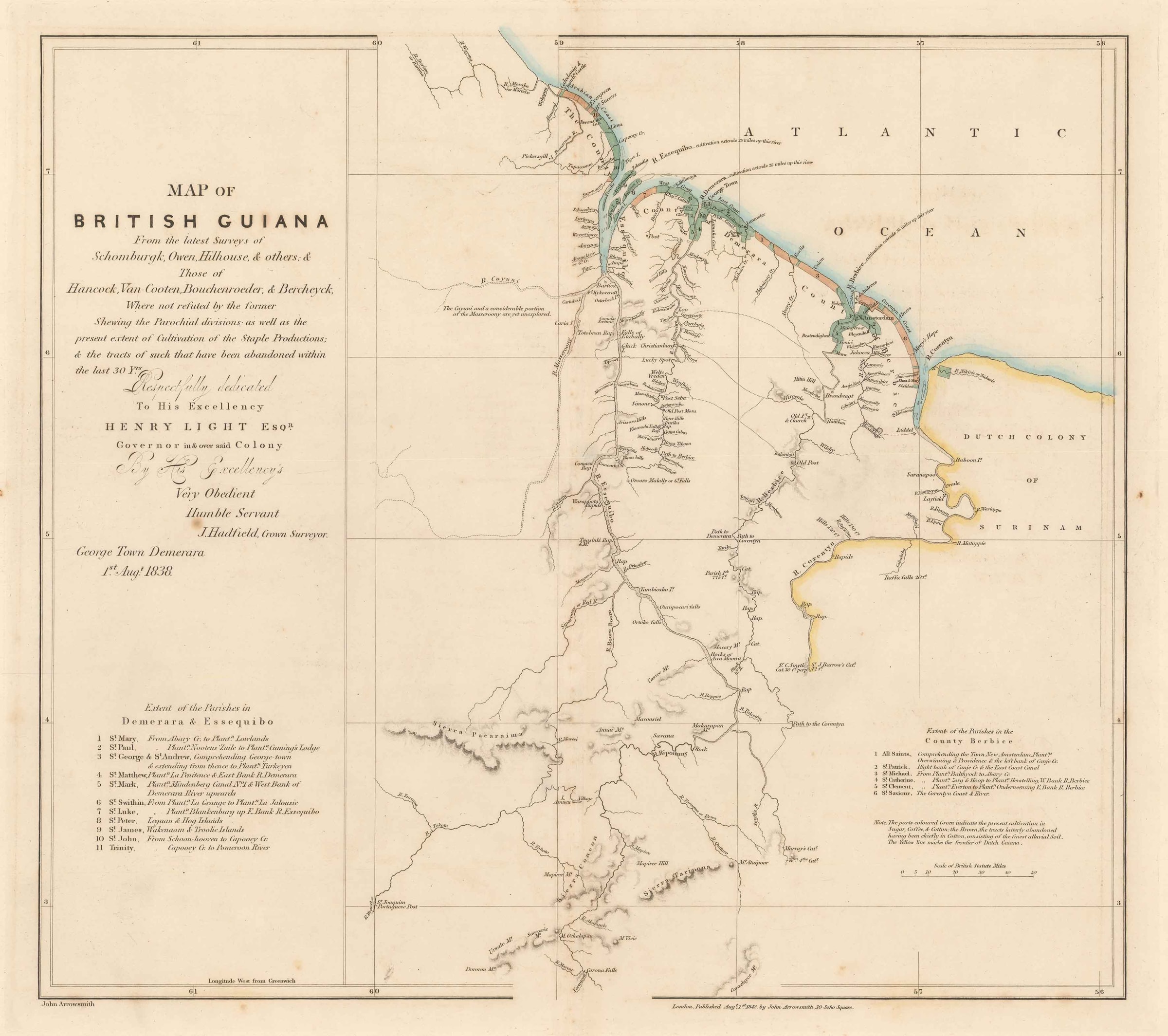 John Arrowsmith, Map of British Guiana, 1838 | The Map House