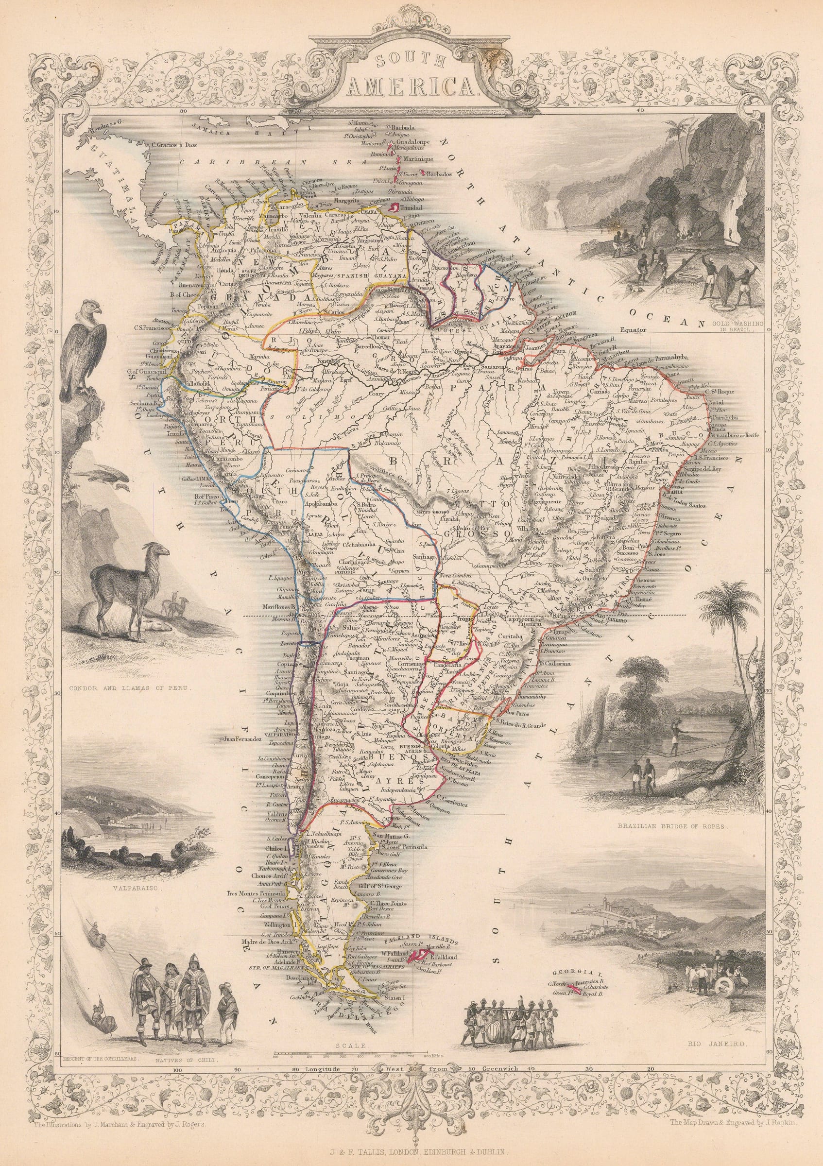 John Tallis, South America, 1851 | The Map House
