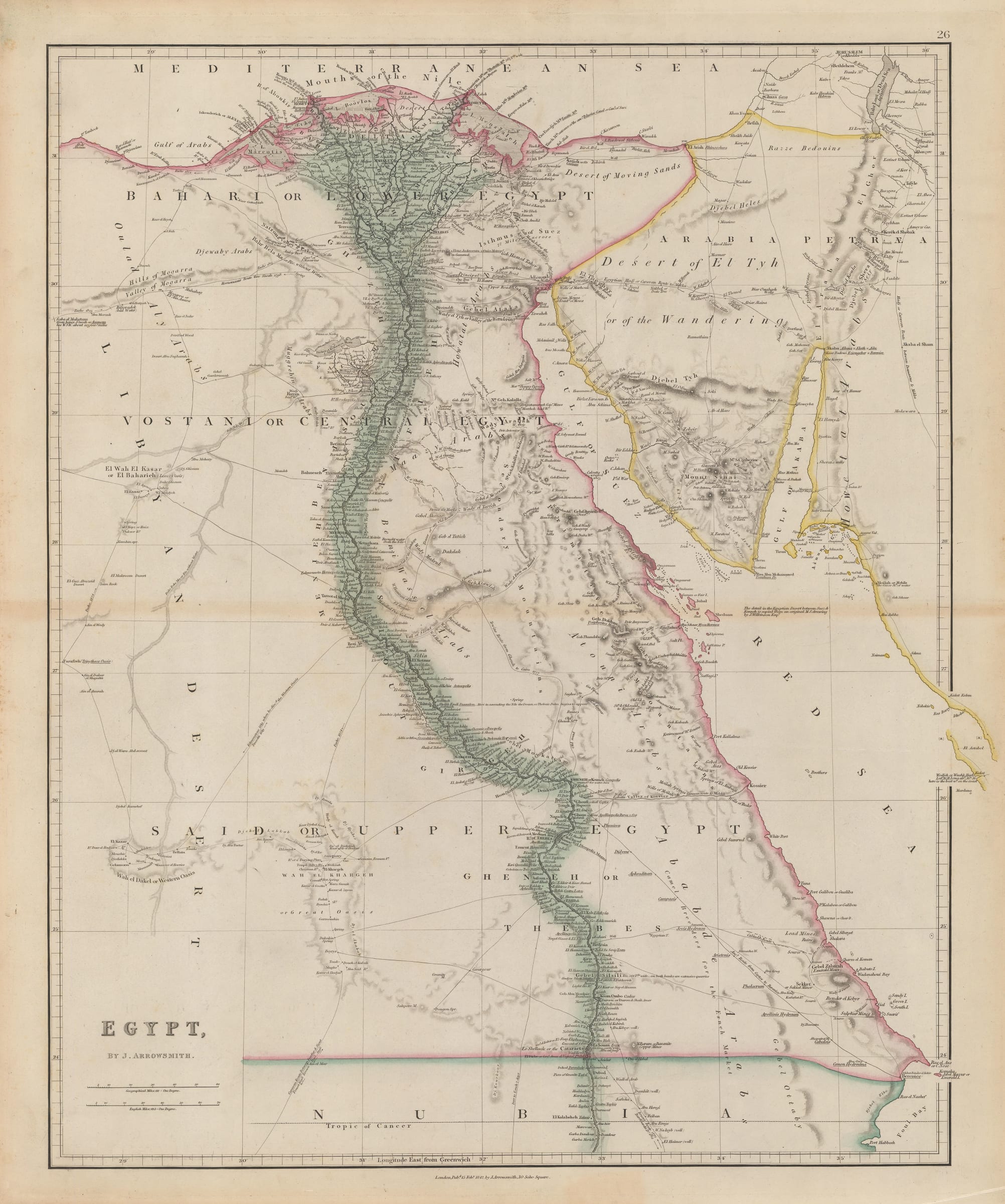 John Arrowsmith, Egypt, 1842 | The Map House
