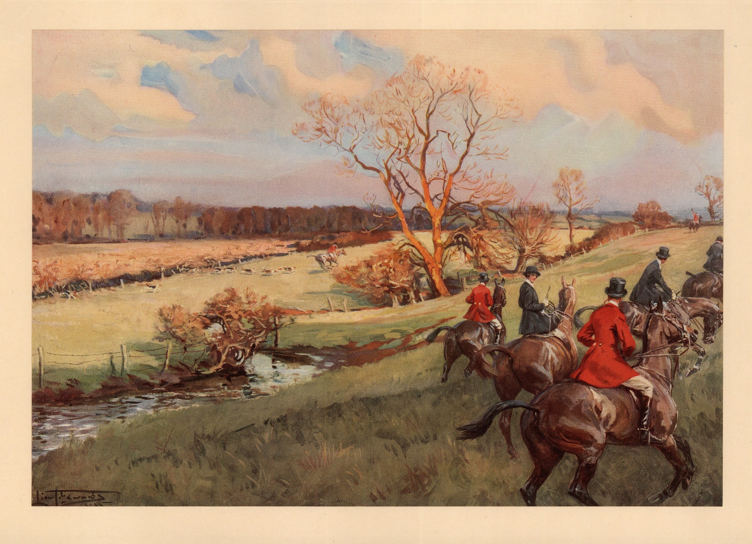 Lionel Edwards, Fox Hunting - Atherstone Hunt, 1927 | The Map House