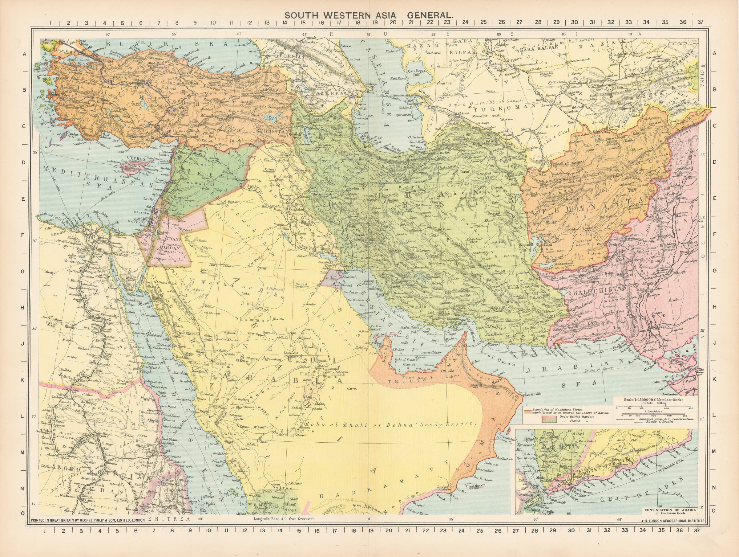George Philip & Son Ltd., The Middle East, 1935 (c.) | The Map House