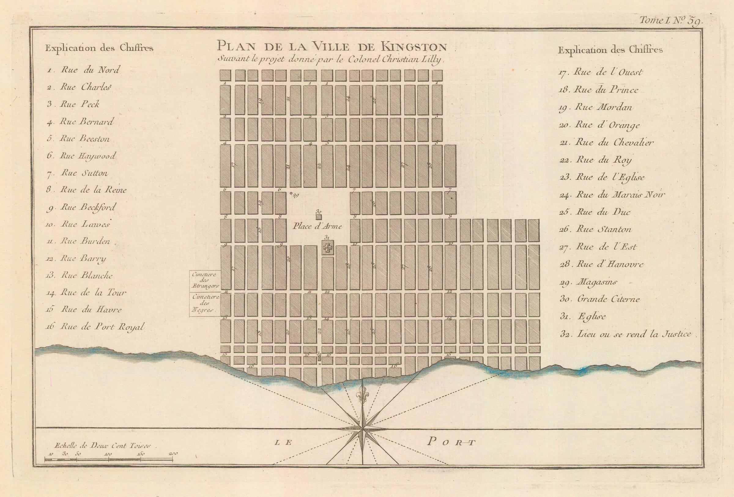 Jacques-Nicolas Bellin, Kingston, Jamaica, 1764 | The Map House