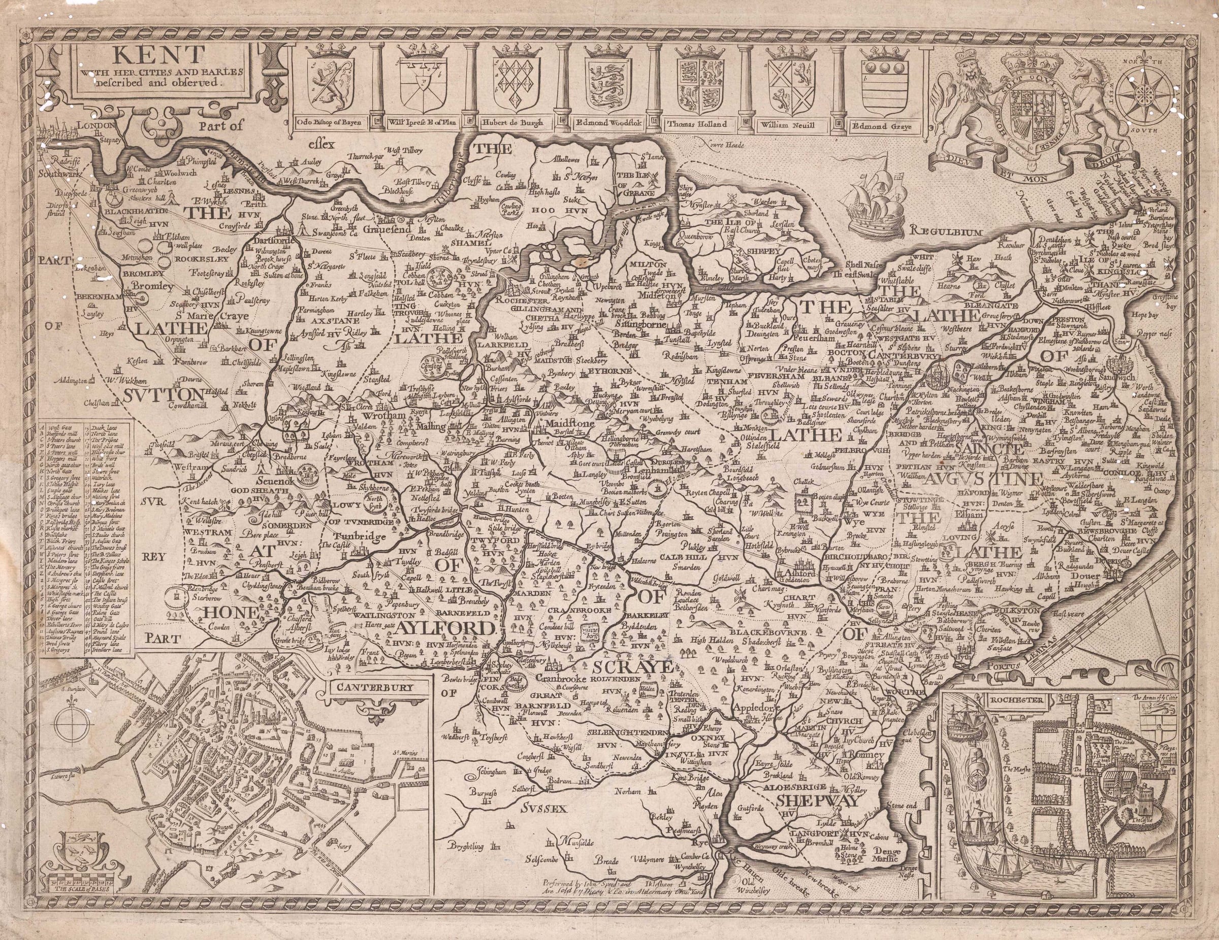 John Speed, Kent, 1760 c. | The Map House