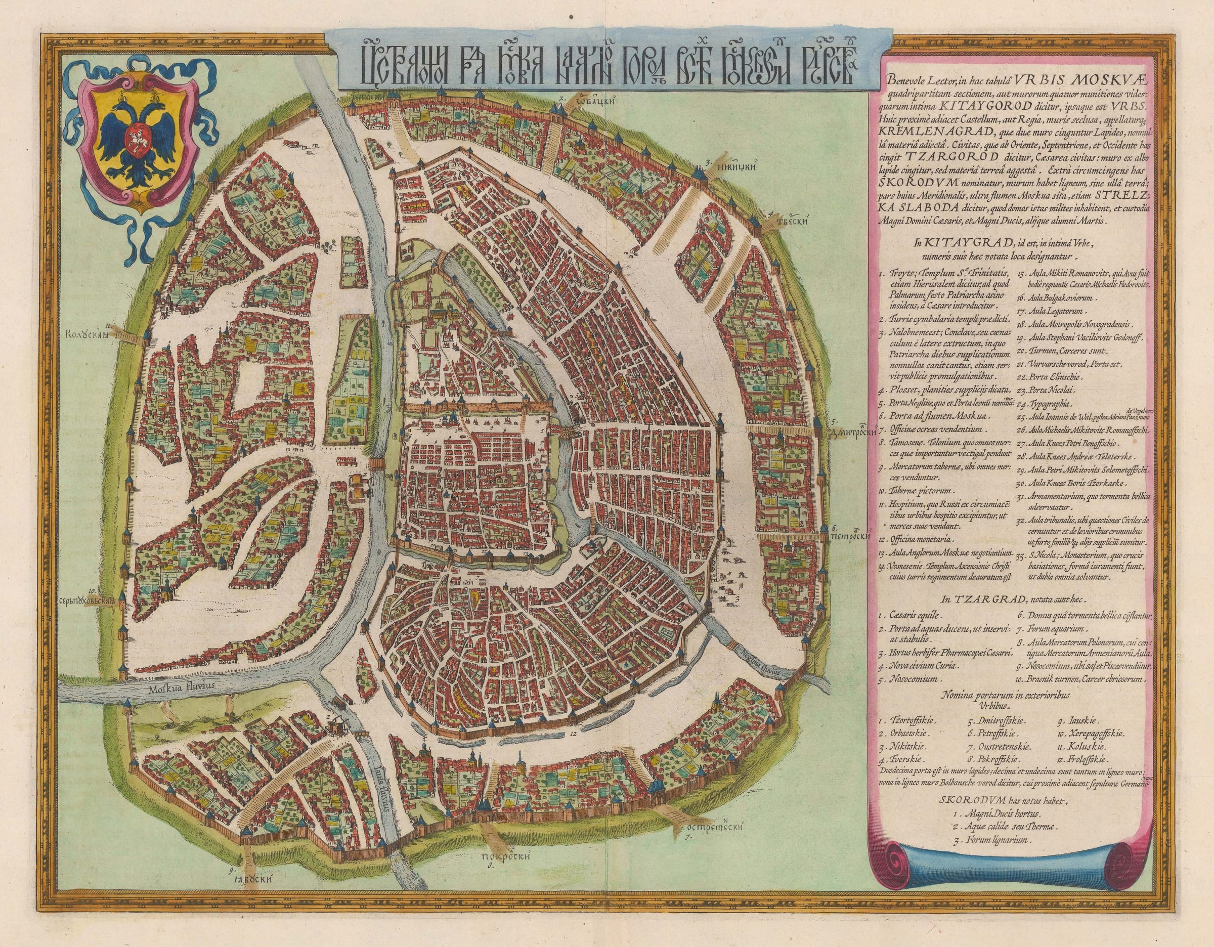 Jan Blaeu, Early city plan of Moscow, 1664 | The Map House
