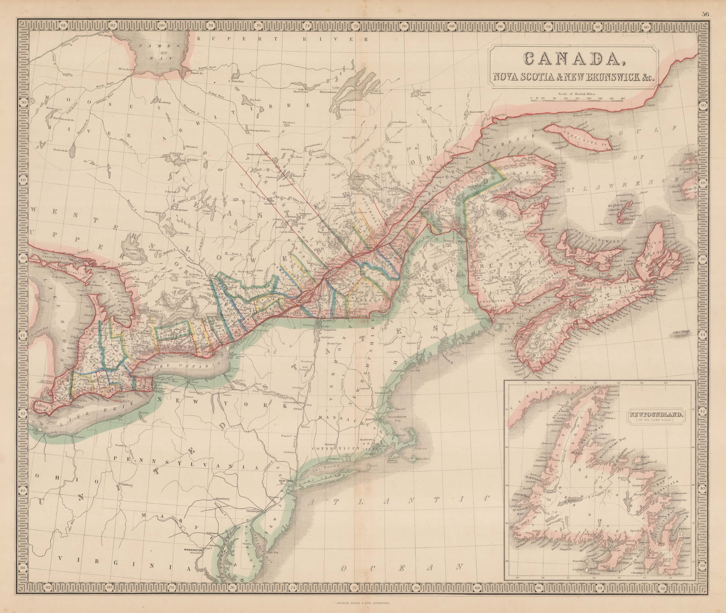 George Philip, Canada, Nova Scotia & New Brunswick &c., 1856 | The Map ...