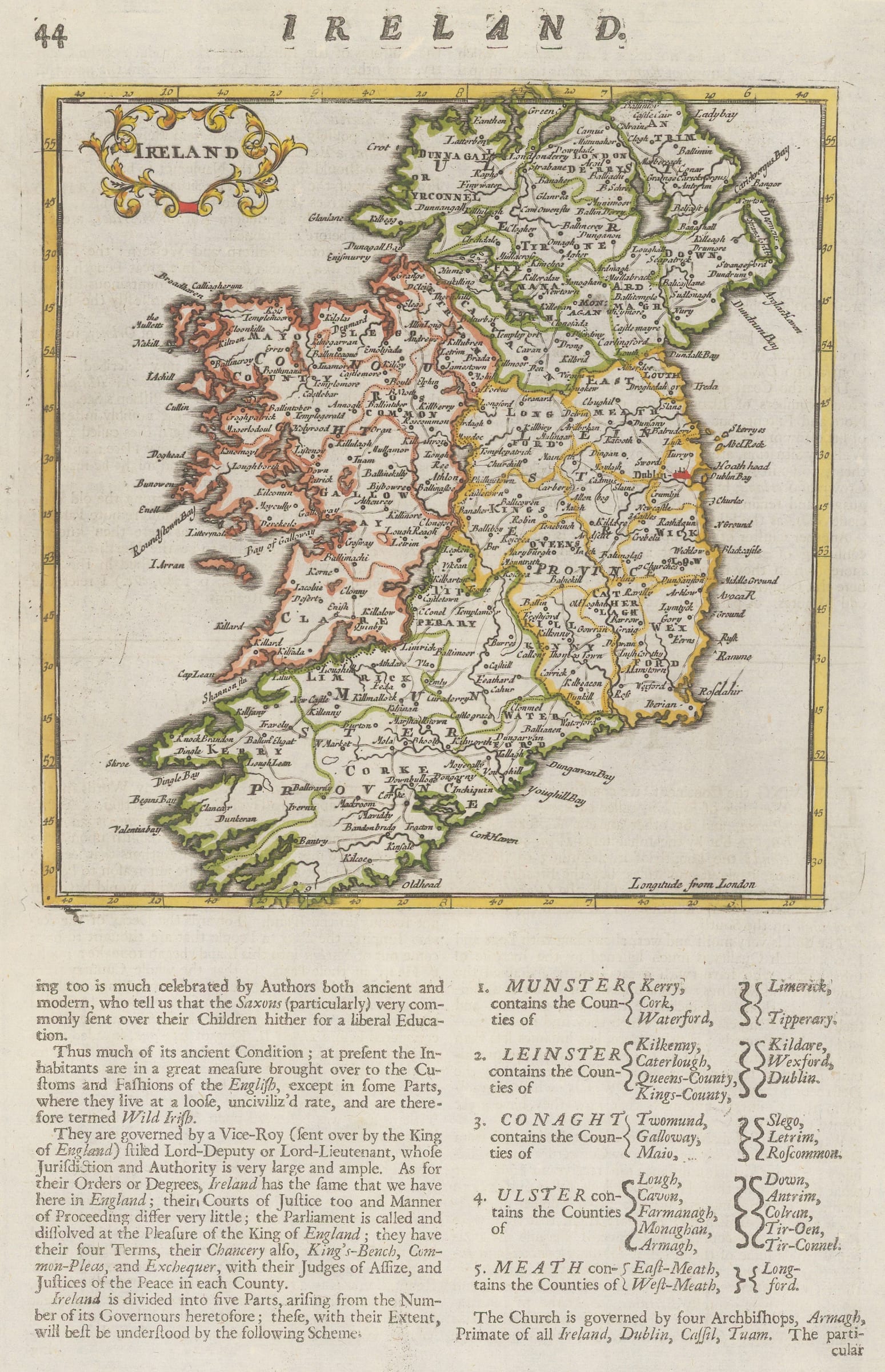 Herman Moll, Ireland, 1723 | The Map House