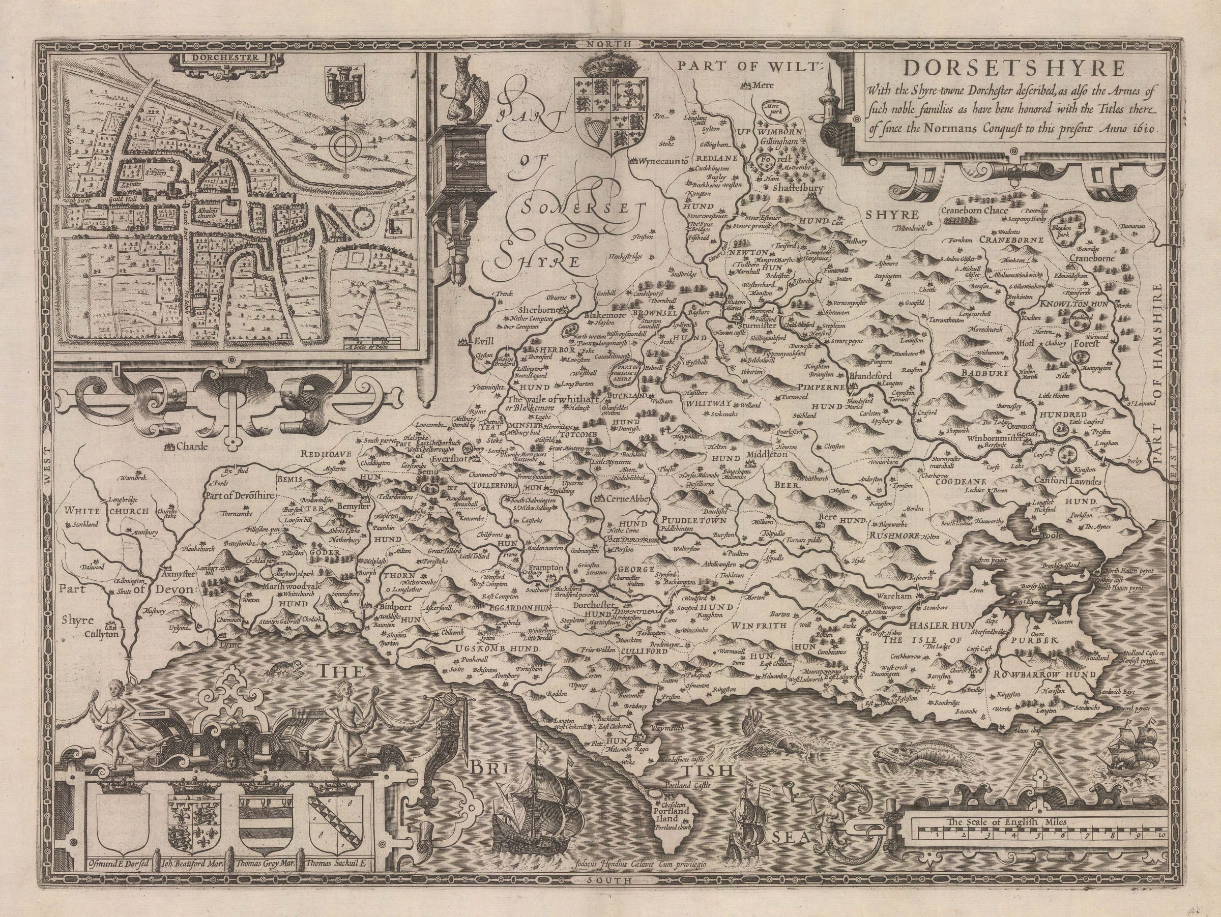 John Speed, Dorsetshyre, 1614 | The Map House