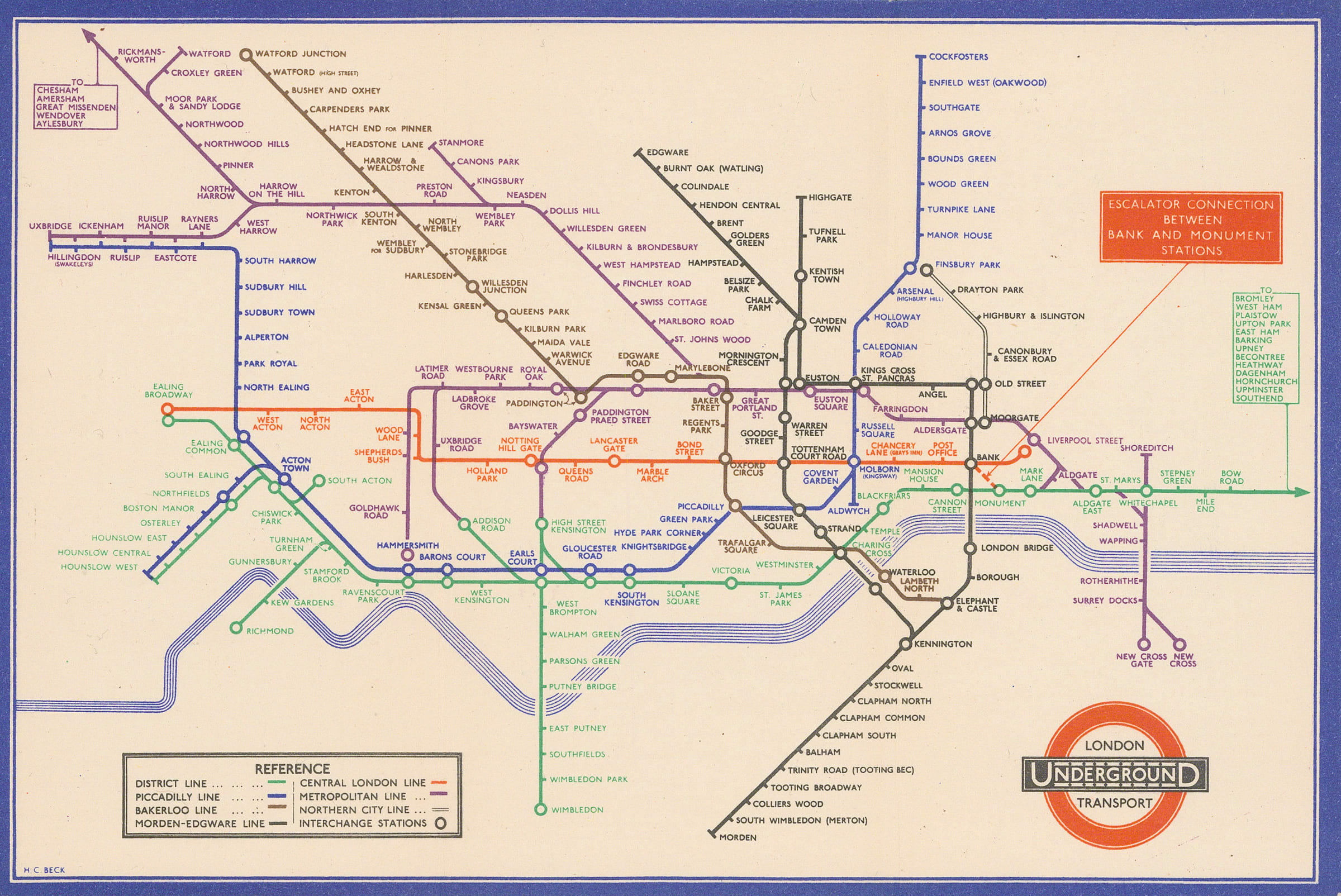 Harry Beck, London Underground Map, 1934 | The Map House