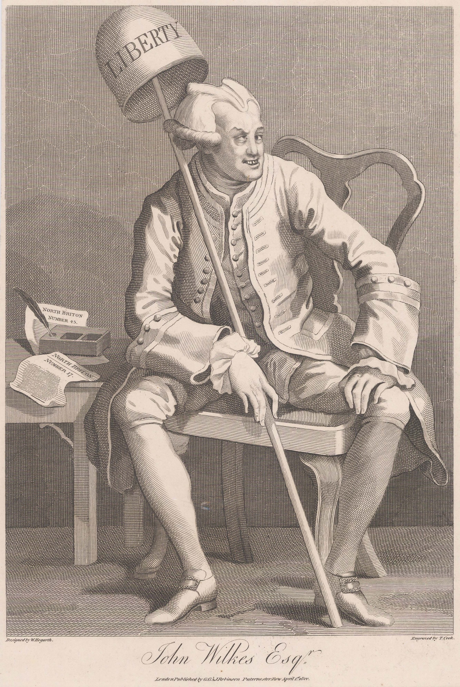 William Hogarth, London - Hogarth - John Wilkes Esq, 1800 | The Map House