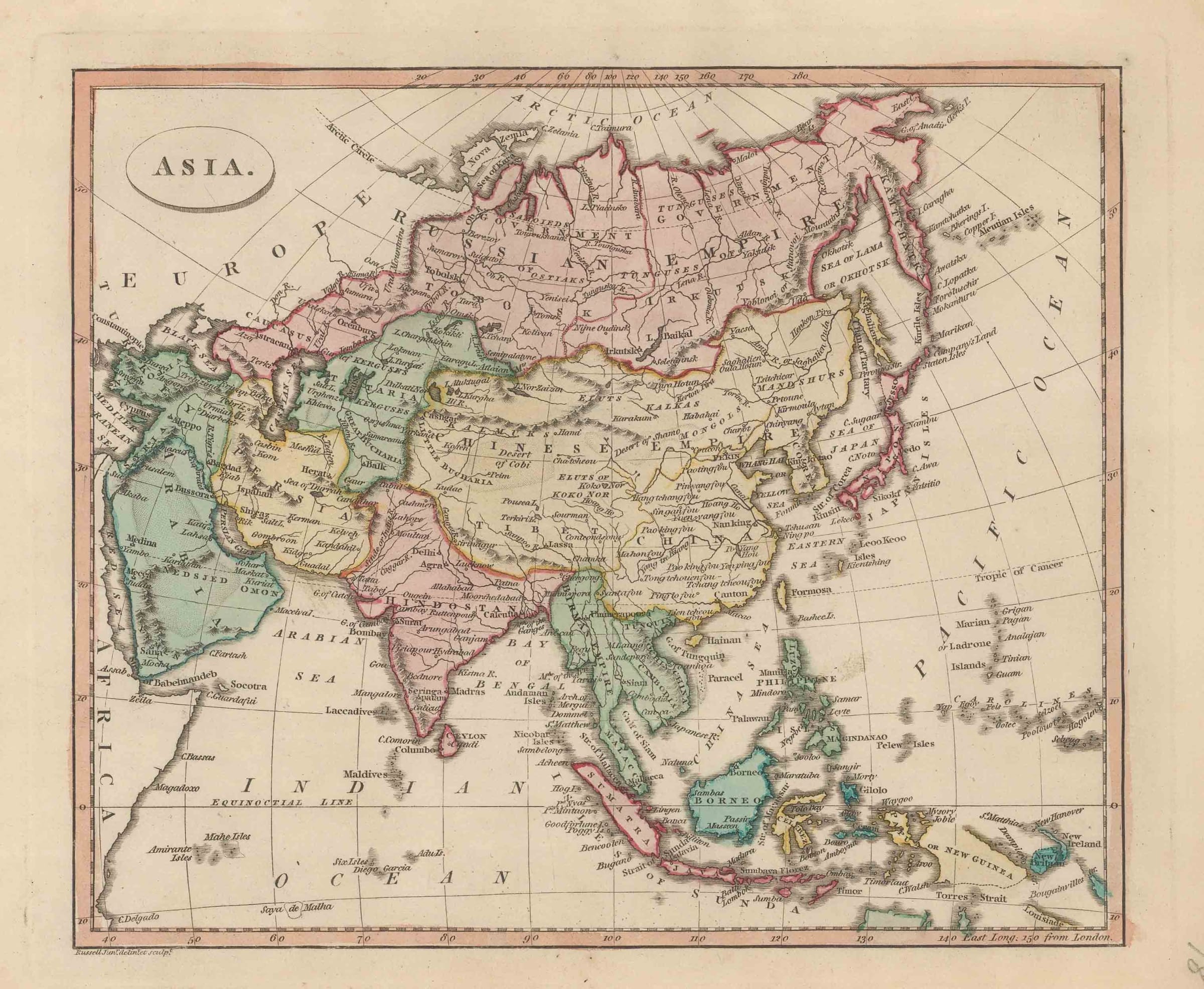 John Russell, Asia, 1810 | The Map House