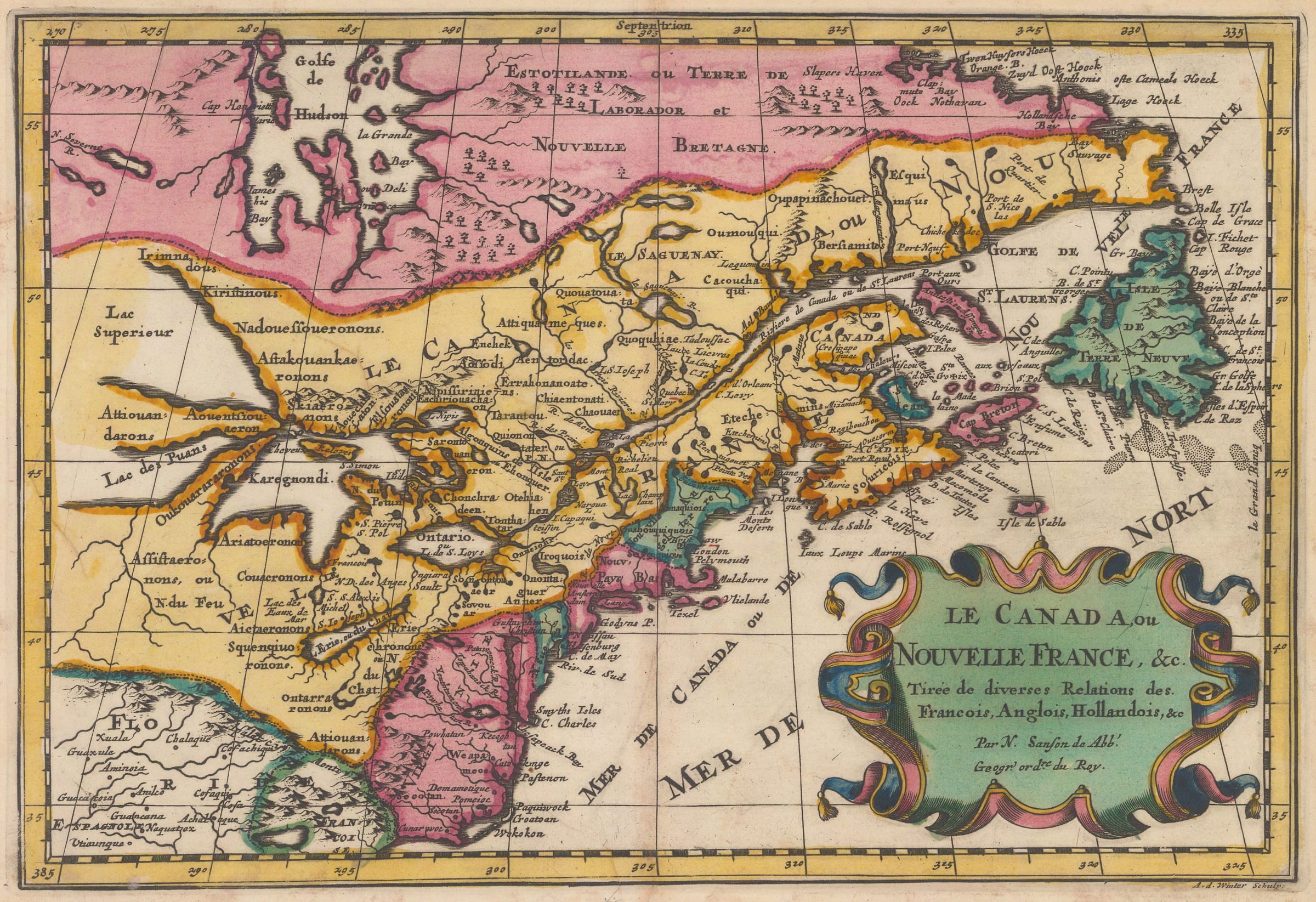 Nicolas & Guillaume Sanson, Early map of eastern Canada , 1700 | The Map House
