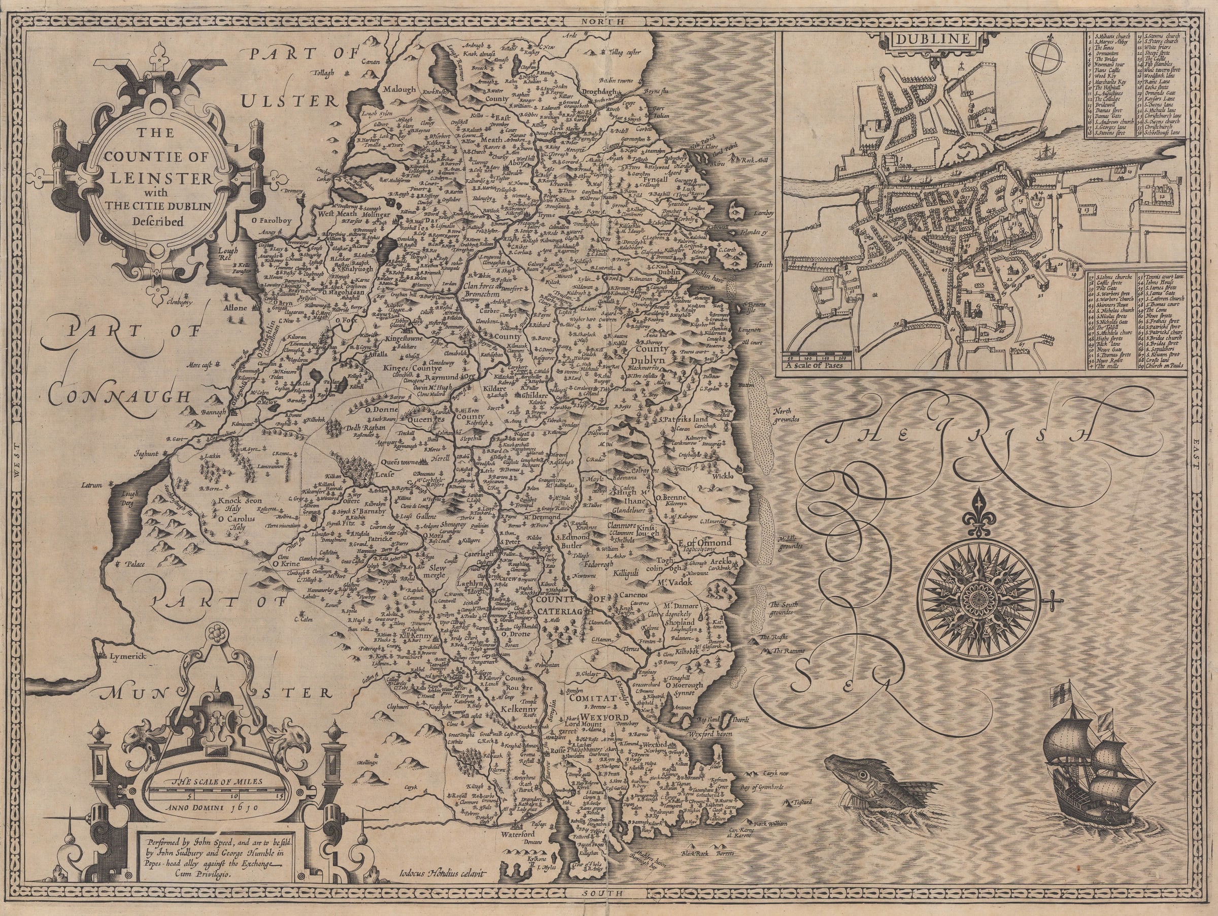 John Speed, First regional map of Leinster, 1611 | The Map House