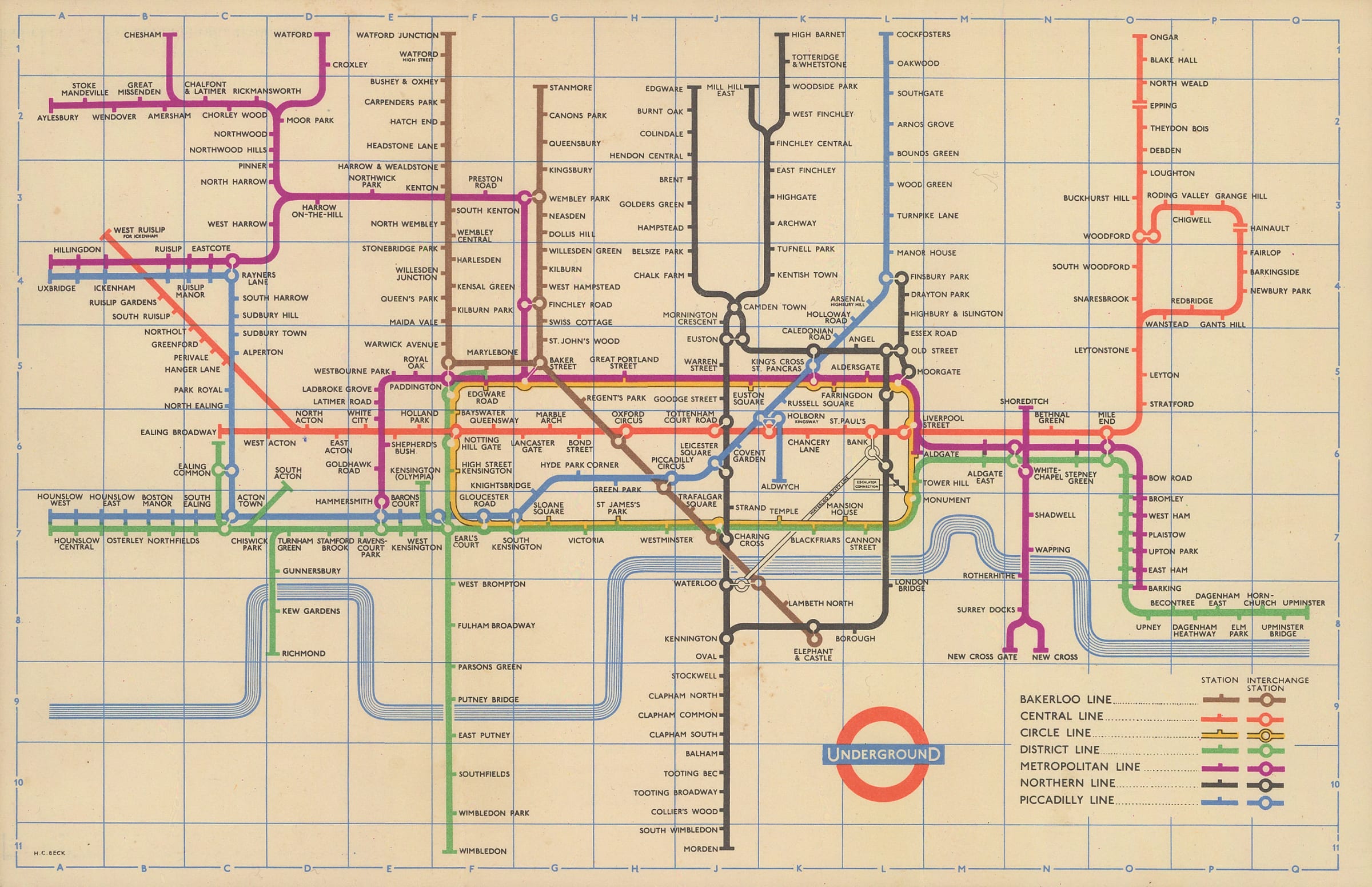 Harry Beck, London Underground Map, 1958 | The Map House