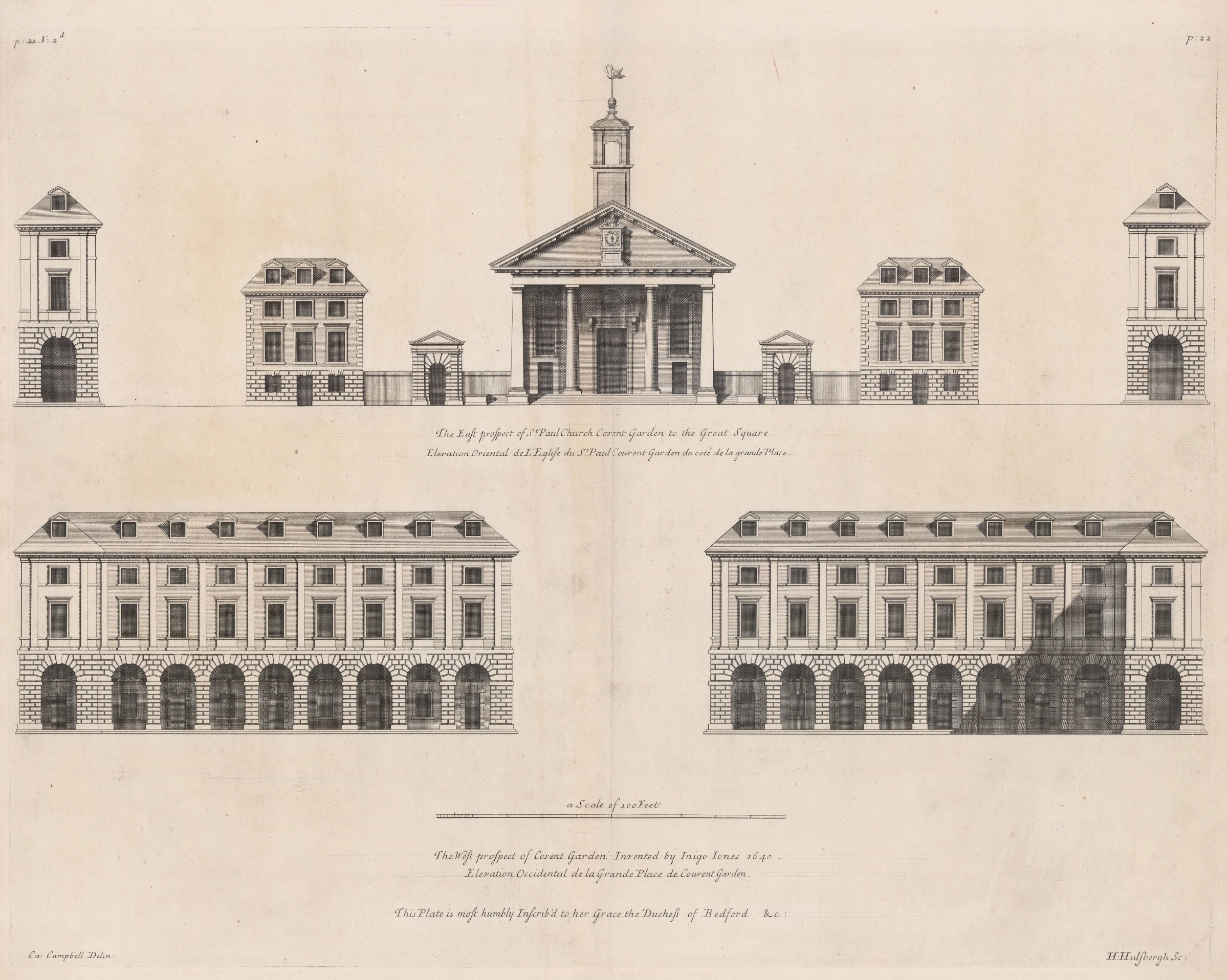 Colen Campbell, London - Covent Garden, 1720 | The Map House