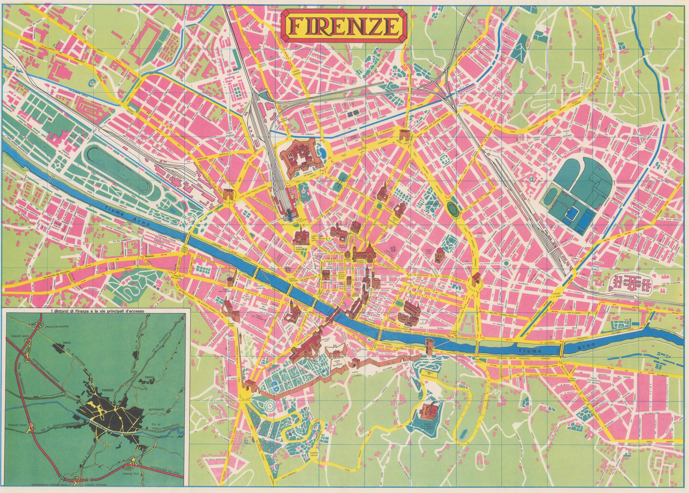 Anonymous, Vintage plan of Florence / Firenze, 1960 c. | The Map House