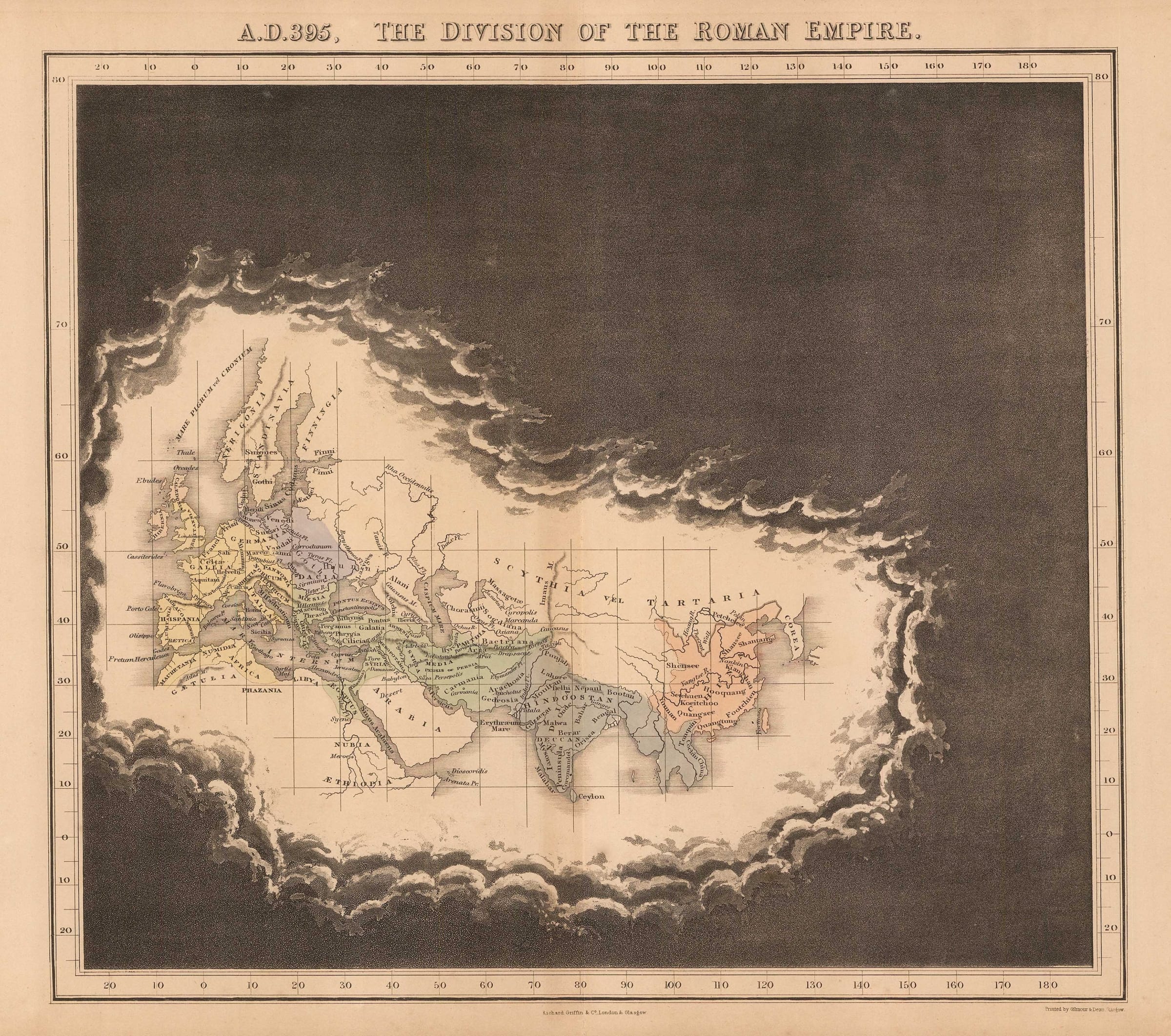 Edward Quin, A.D. 395, The Division of the Roman Empire, 1865 c. | The ...