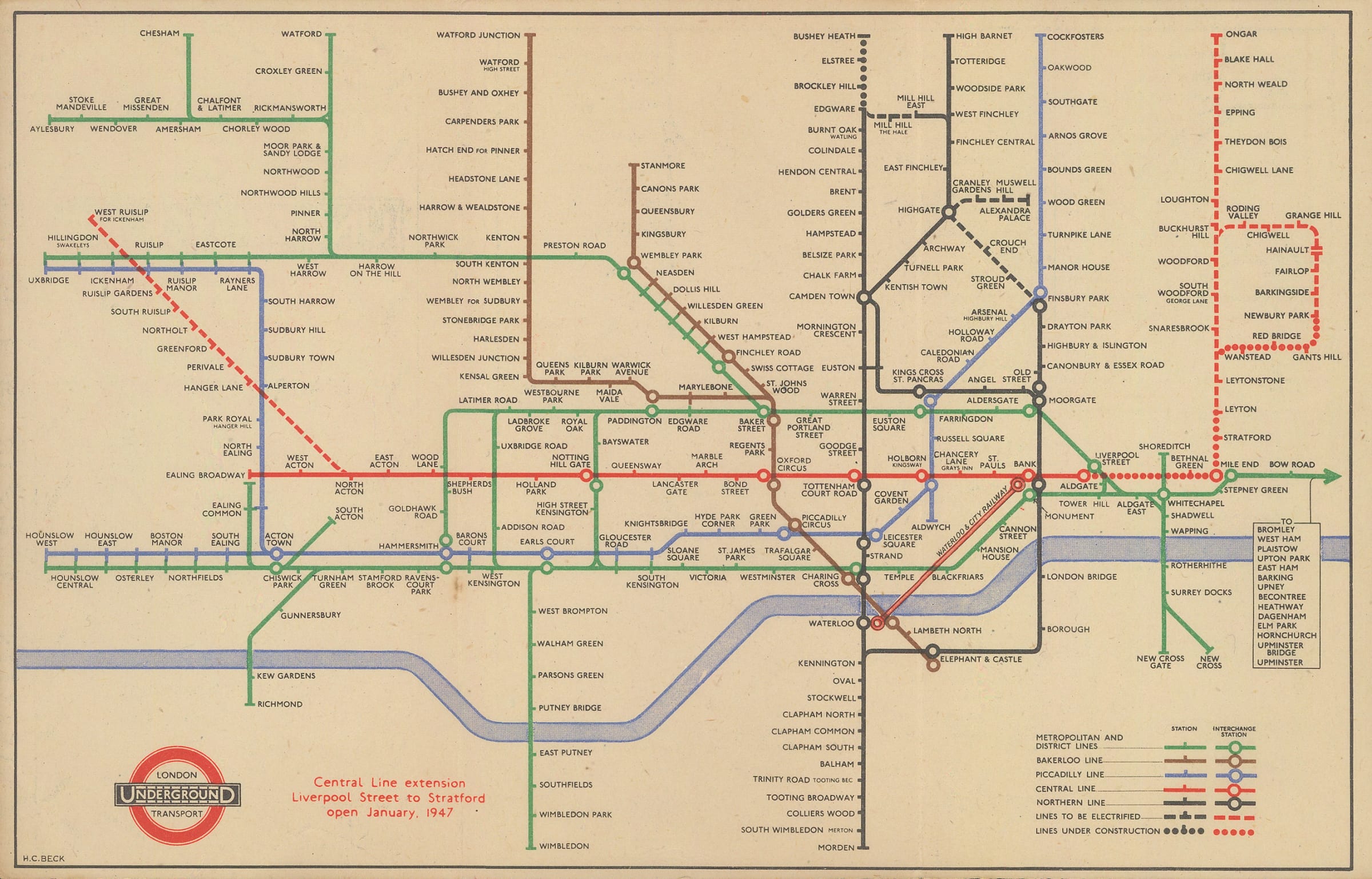 Harry Beck, London Underground Map, 1946 | The Map House