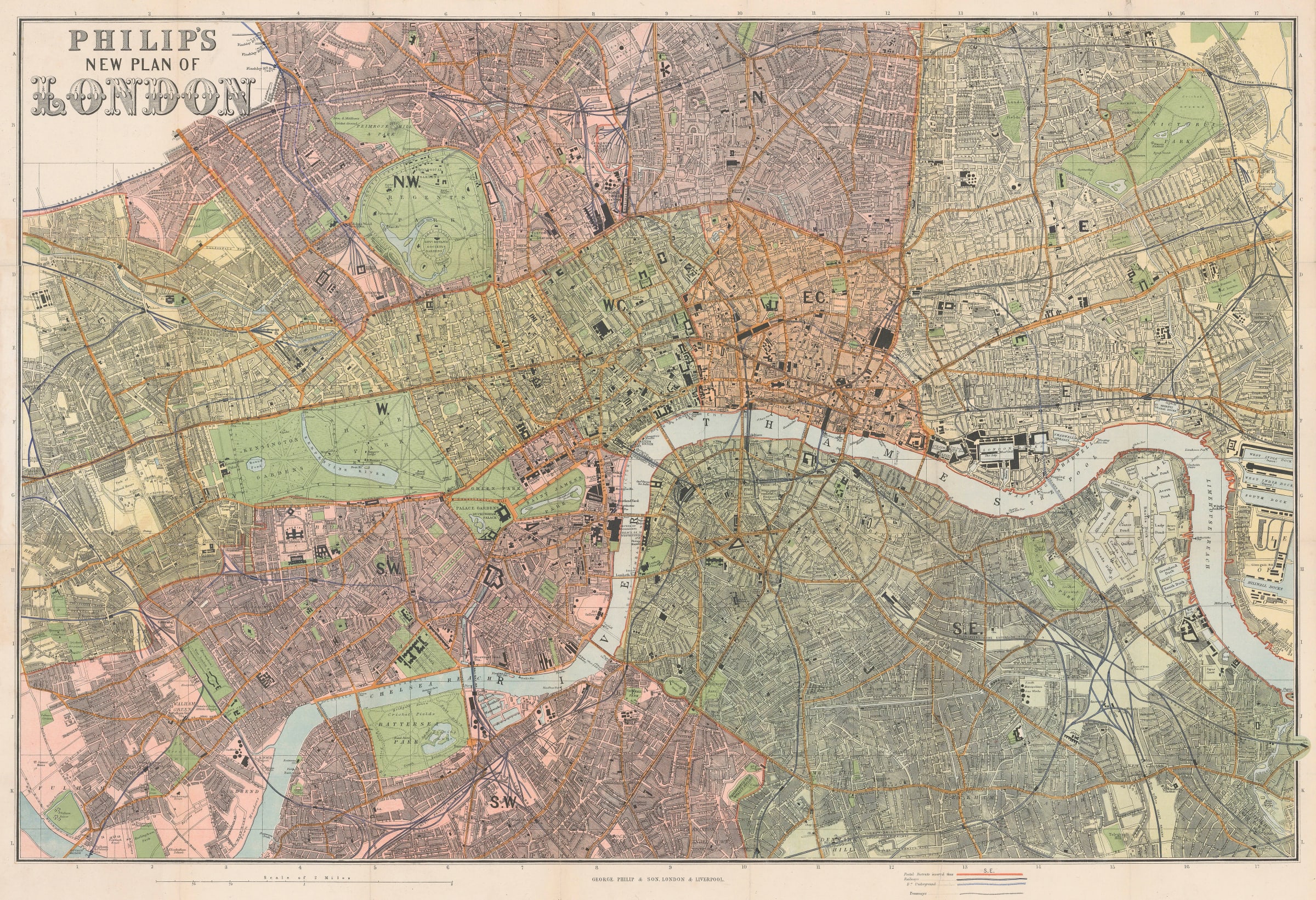 George Philip & Son Ltd., New Plan of London, 1900 c | The Map House