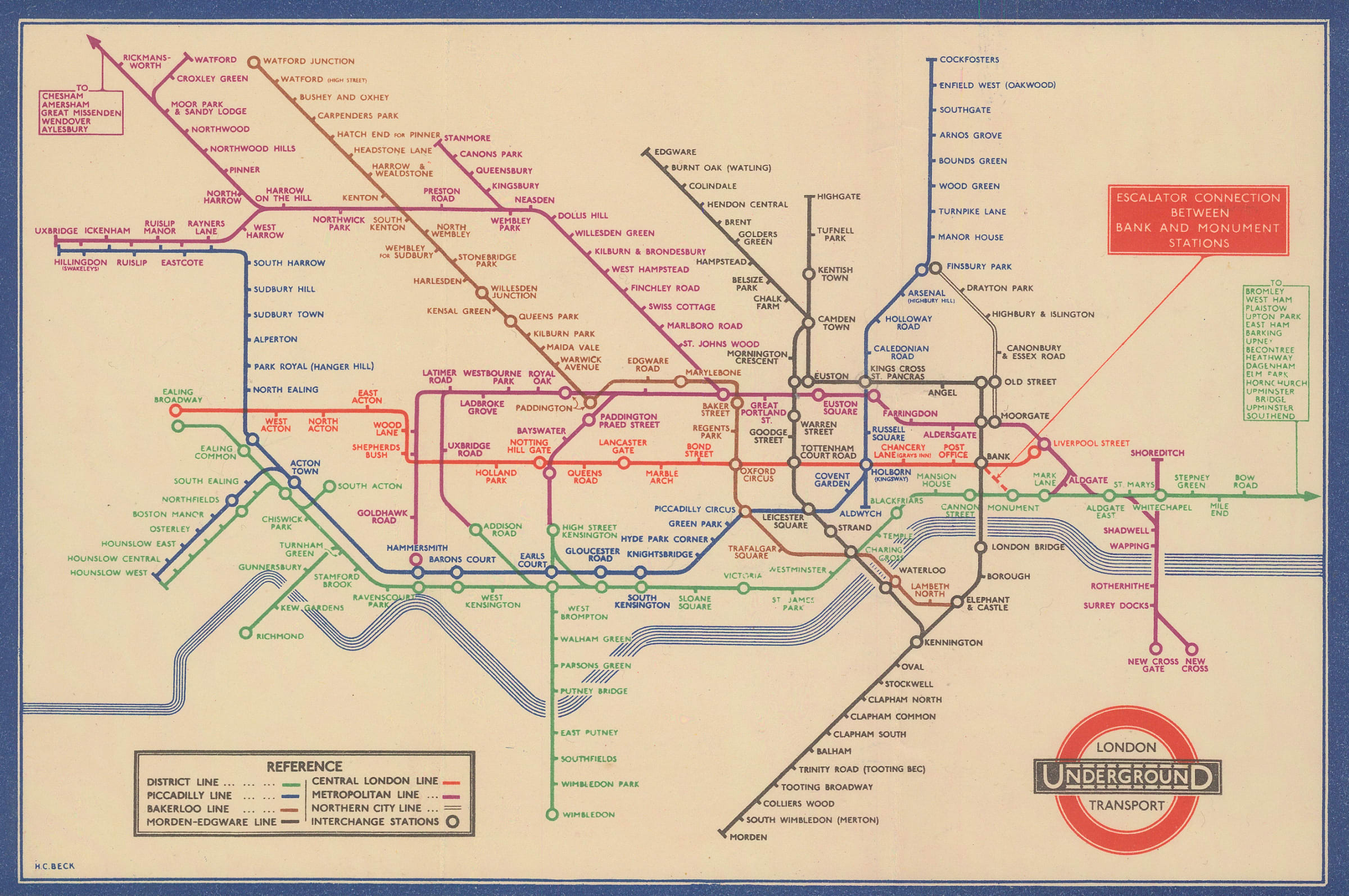Harry Beck, London Underground Map, 1936 | The Map House