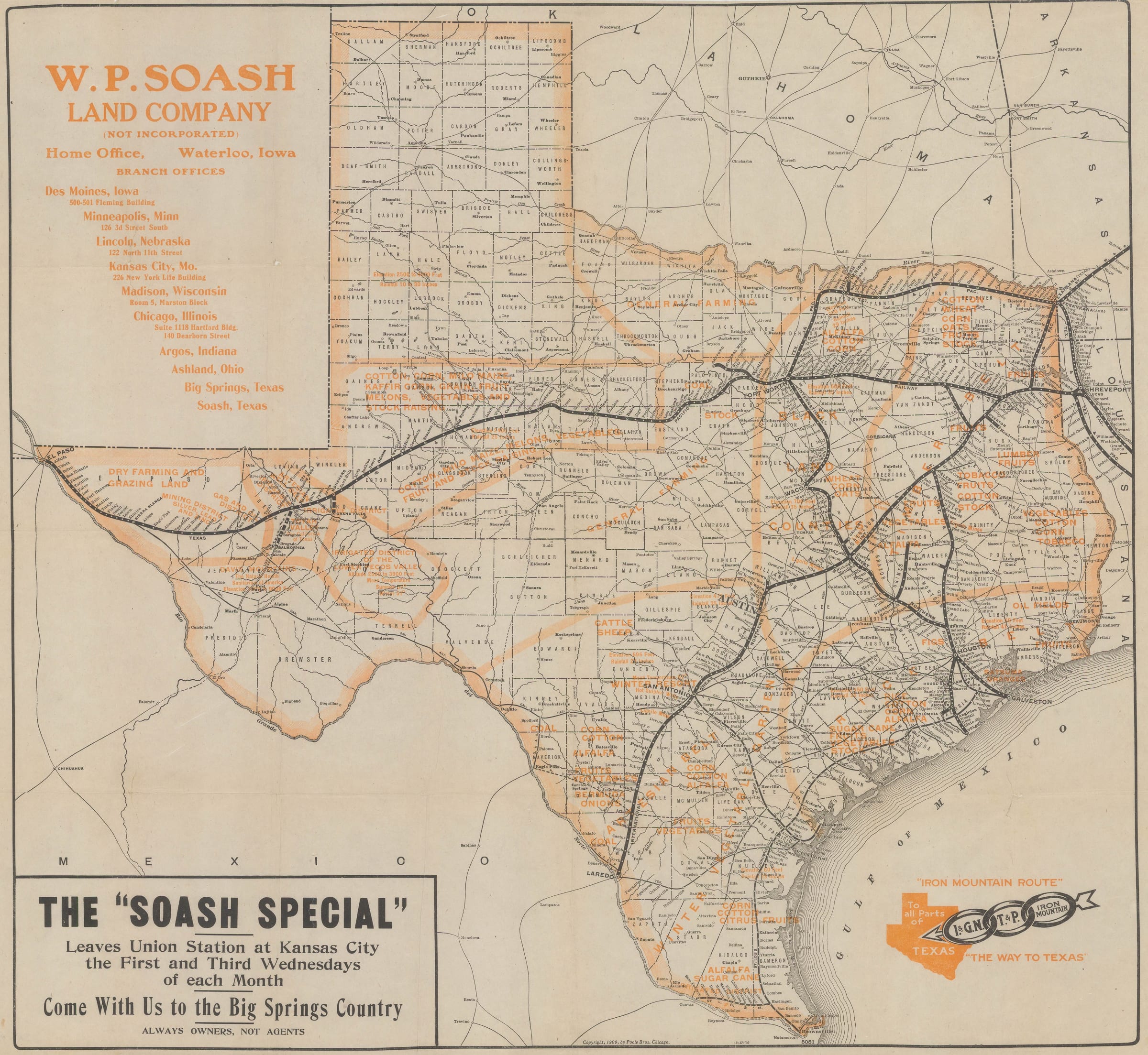Rand, McNally & Co., The Soash Special, 1909 | The Map House