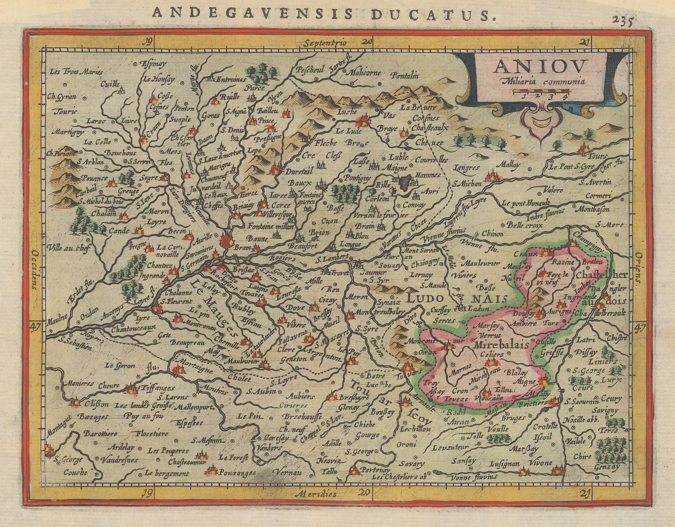 Mercator Hondius, Anjou, 1628 | The Map House