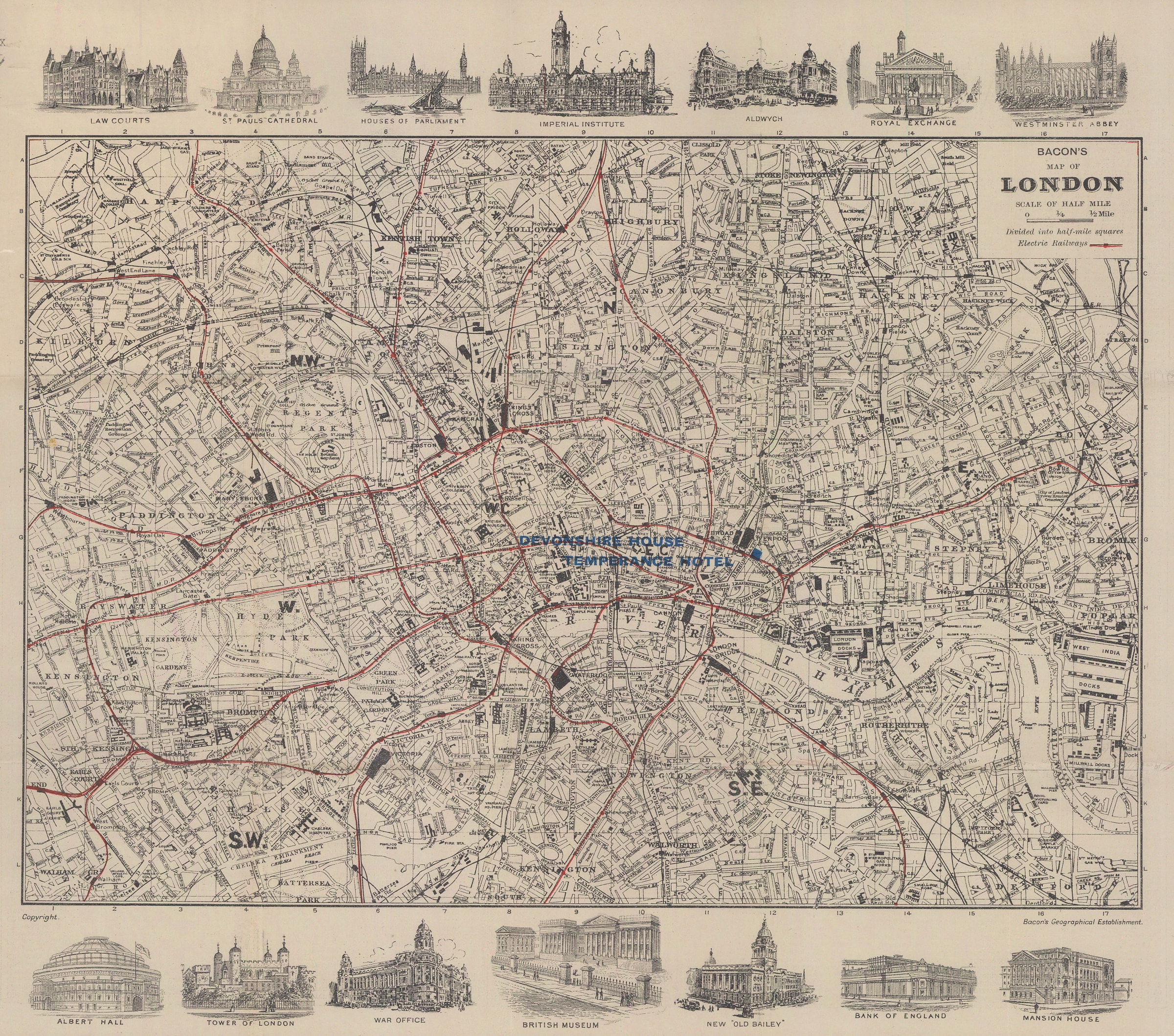 George W. Bacon, Bacon's Map of London, 1910 (c.) | The Map House