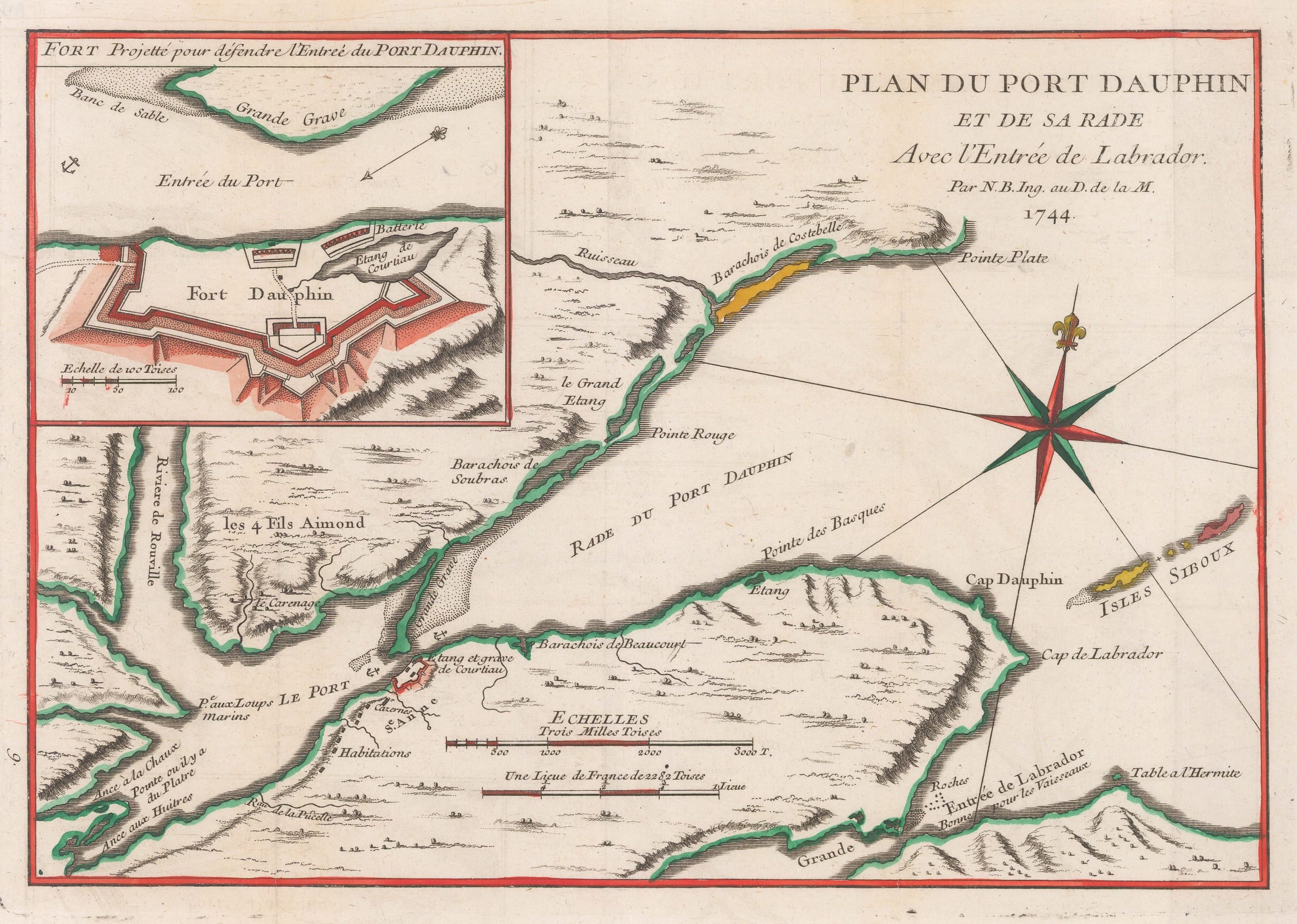 Jacques-Nicolas Bellin, Englishtown and St. Ann's Bay , 1744 | The Map House