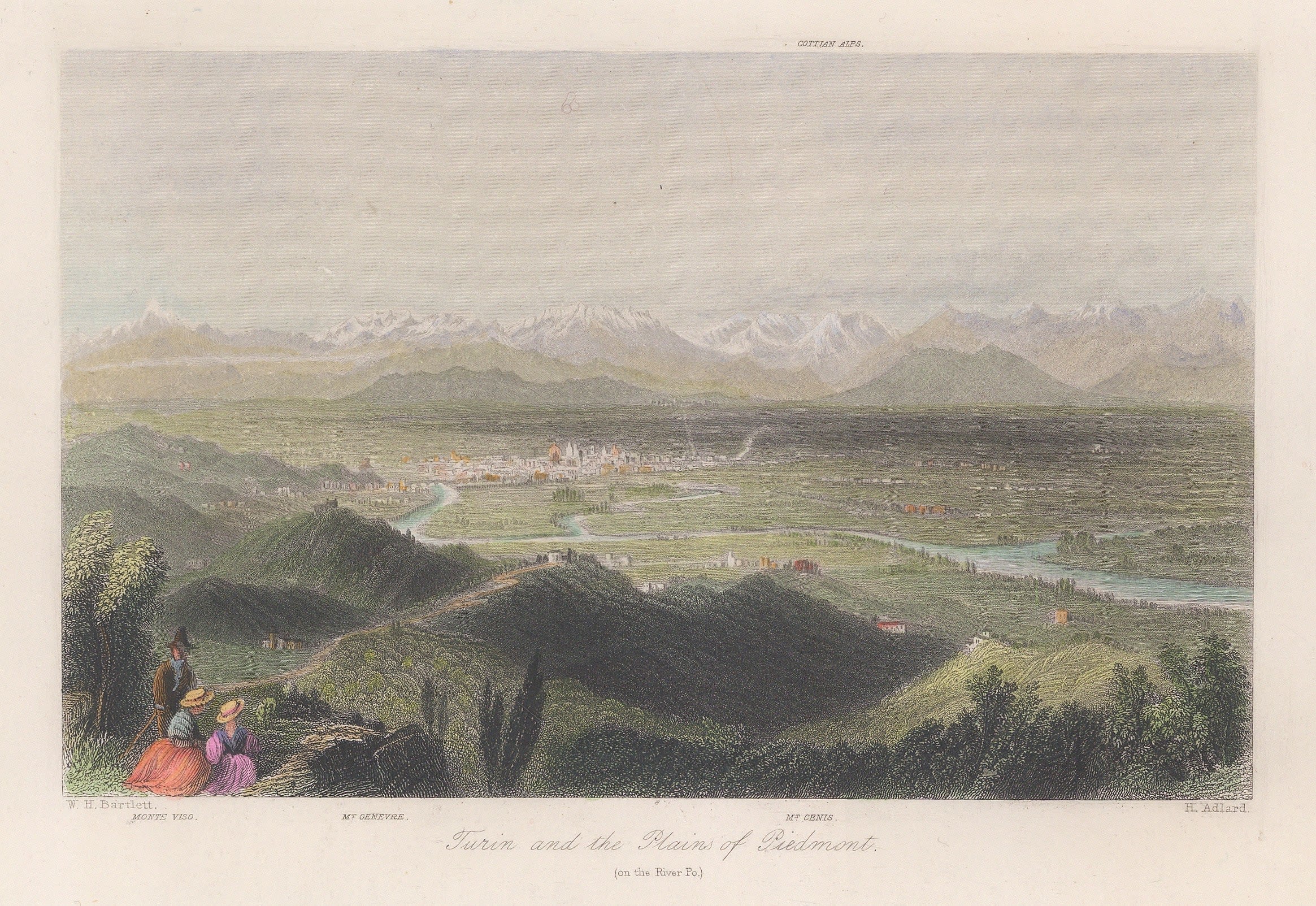 William Bartlett, Italy - Turin, 1850 | The Map House