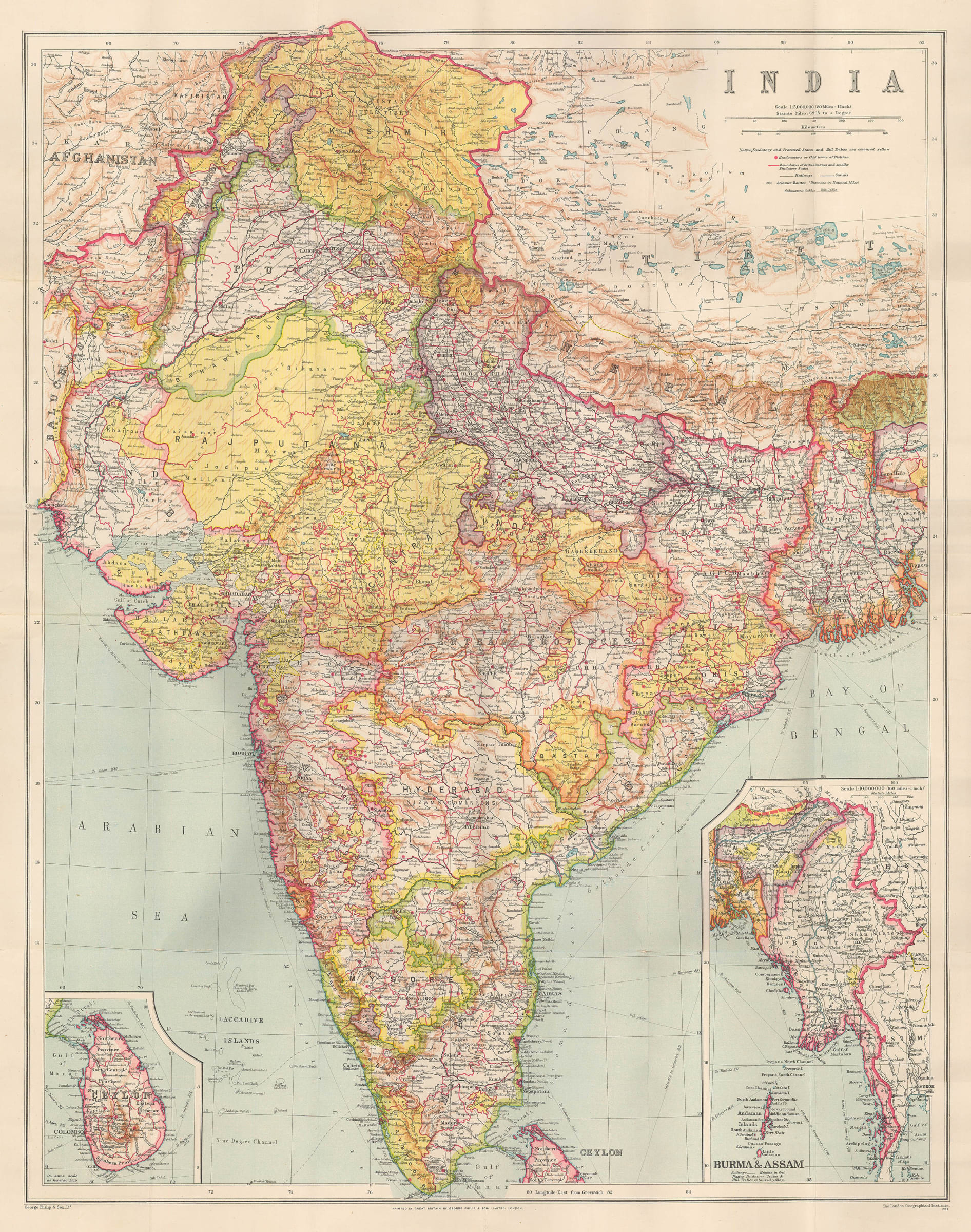 George Philip & Son Ltd., India, 1920 (c.) | The Map House
