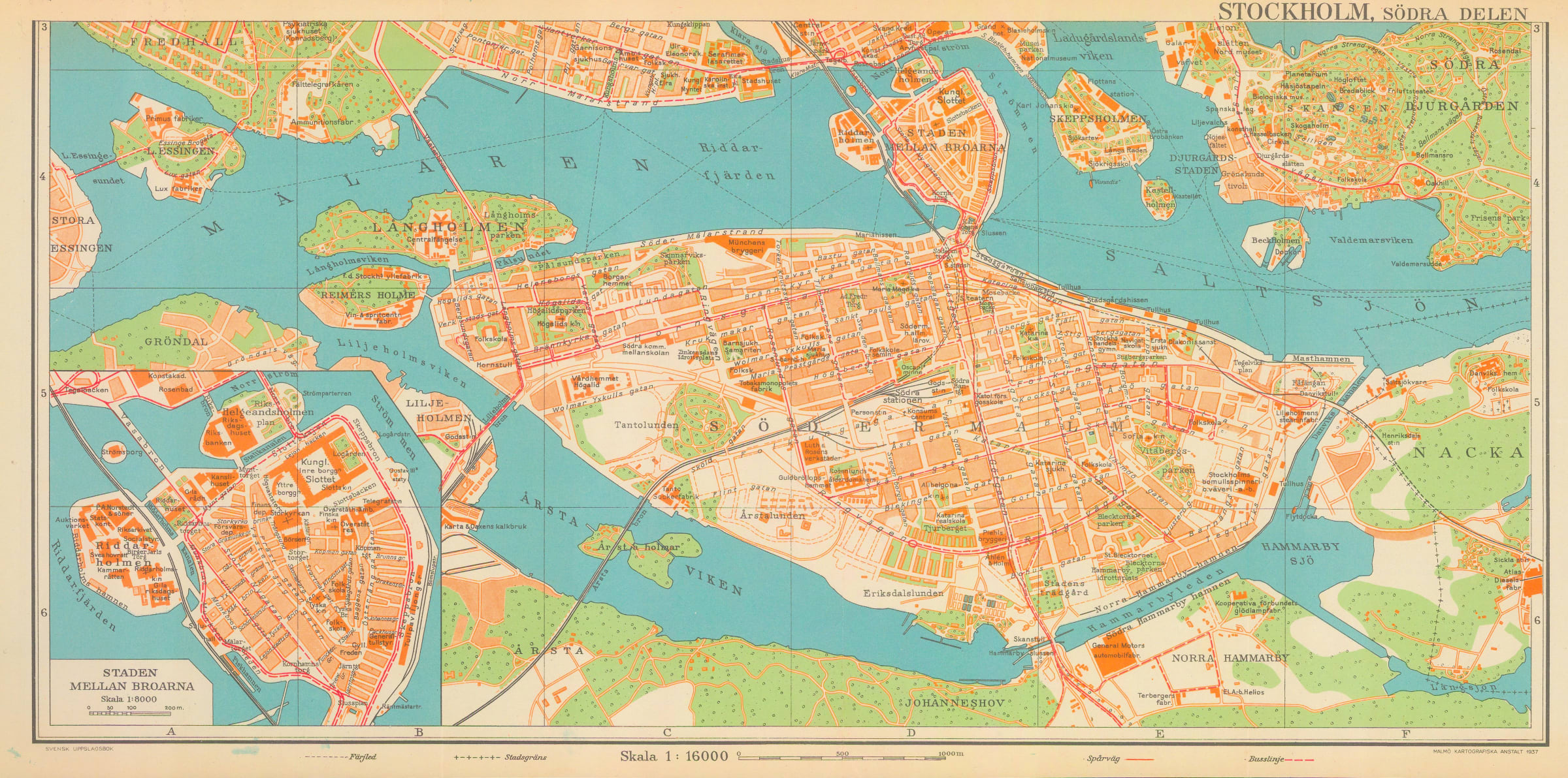 Malmö Kartografiska Anstalt, Stockholm, Southern Sheet, 1937 | The Map ...