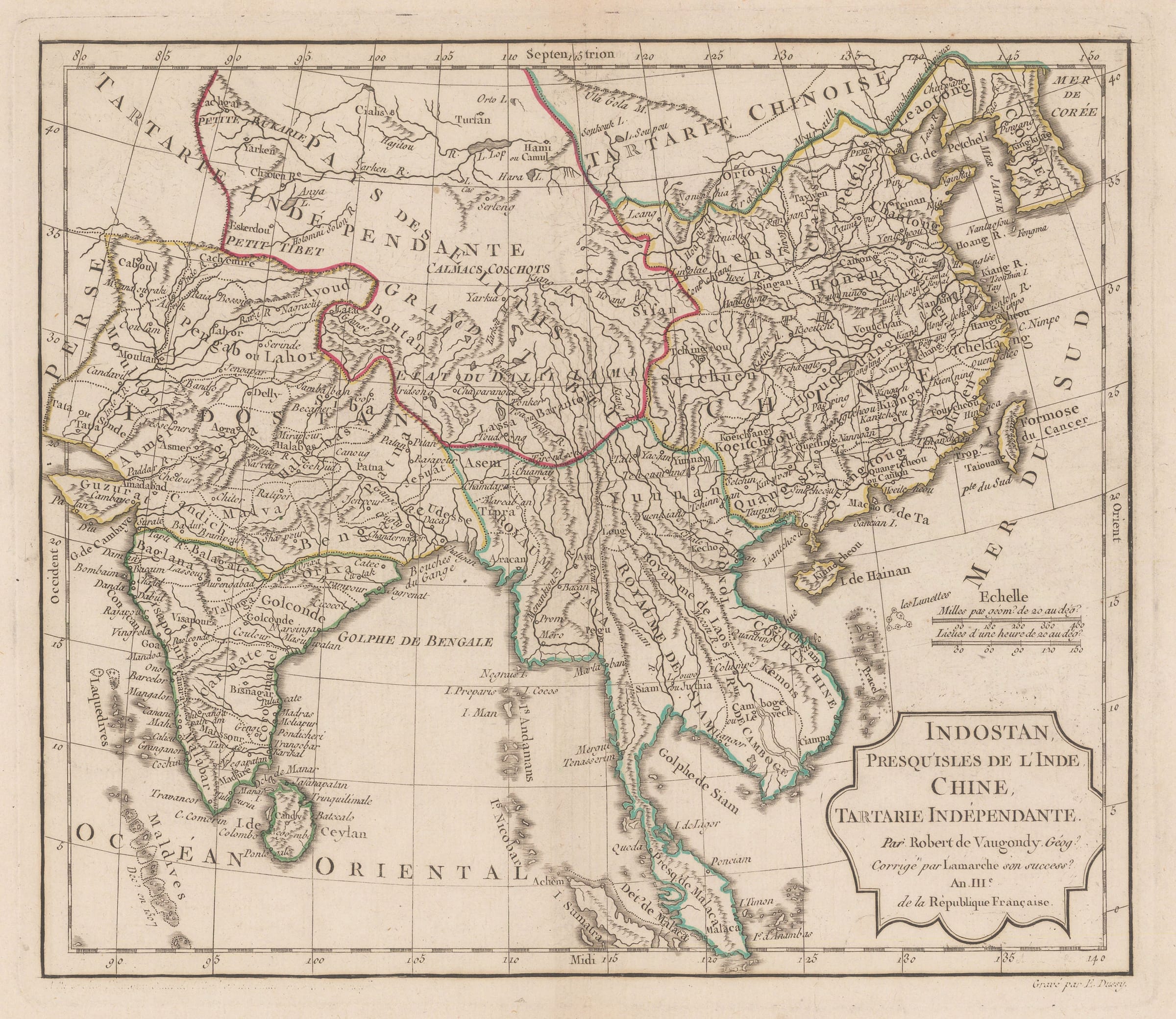 Charles Francois Delamarche, India and Southeast Asia, 1795 | The Map House