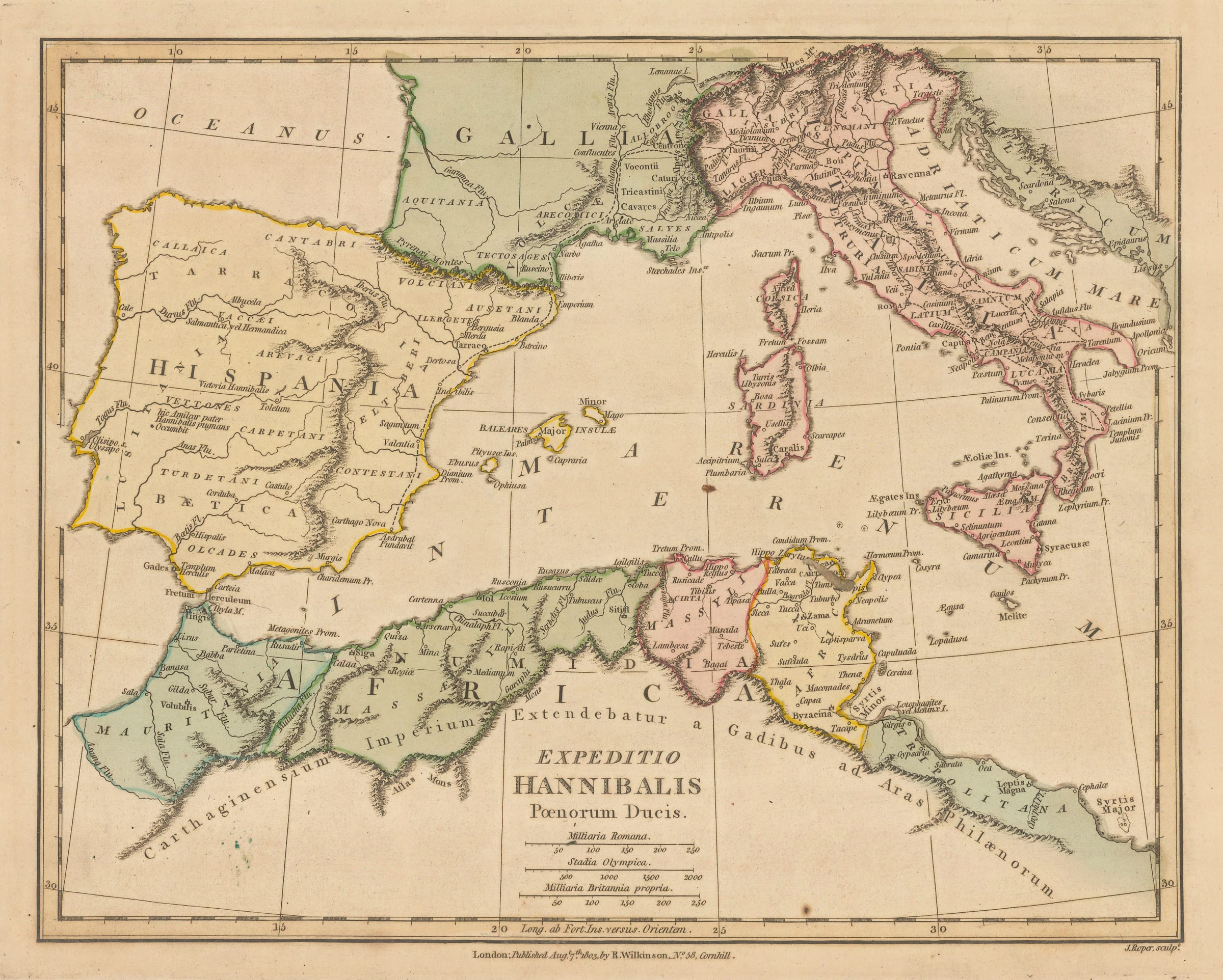 Robert Wilkinson, Hannibal's Campaign, 1803 | The Map House