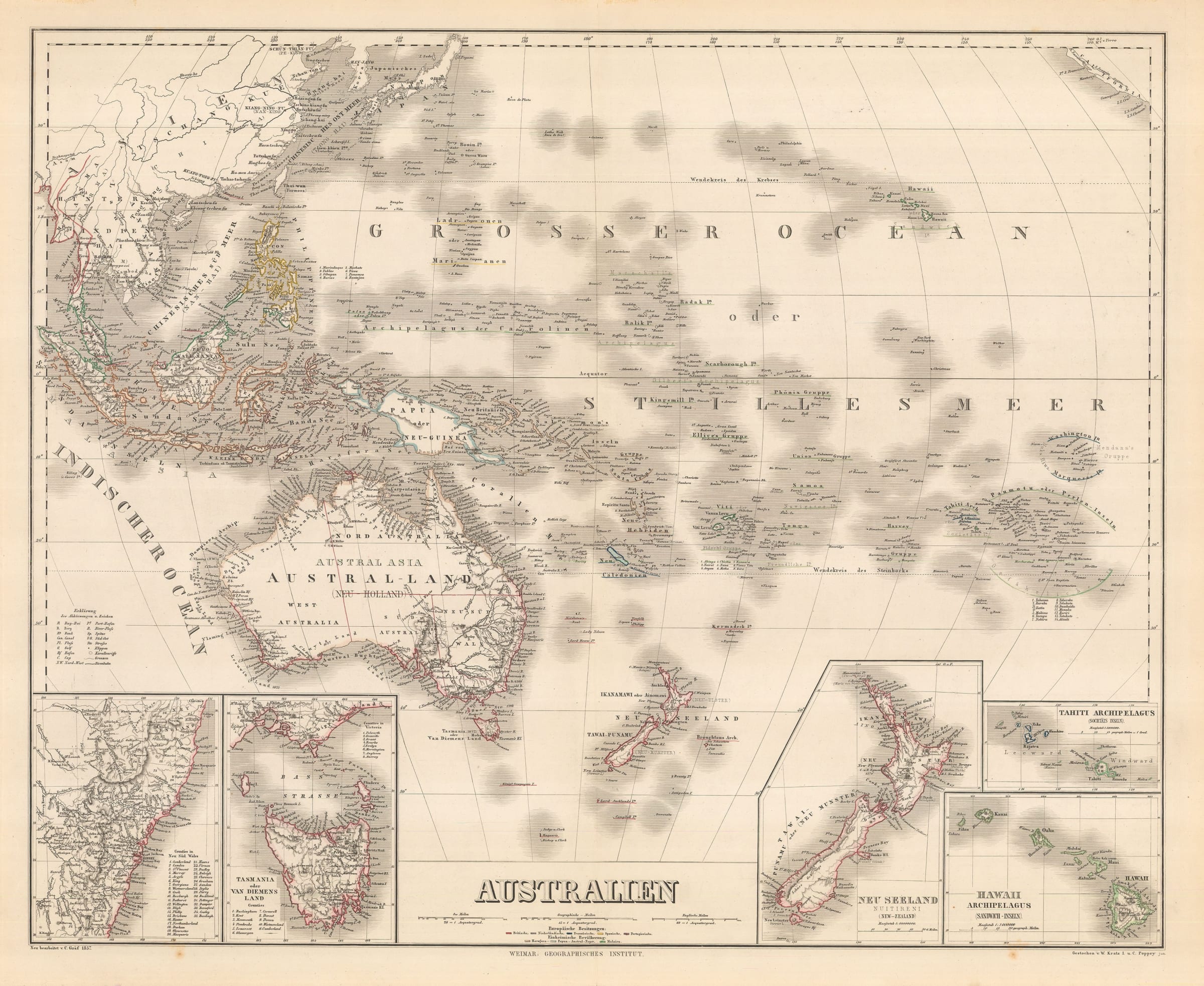 Carl & Adolf Graf, Australasia, 1857 | The Map House