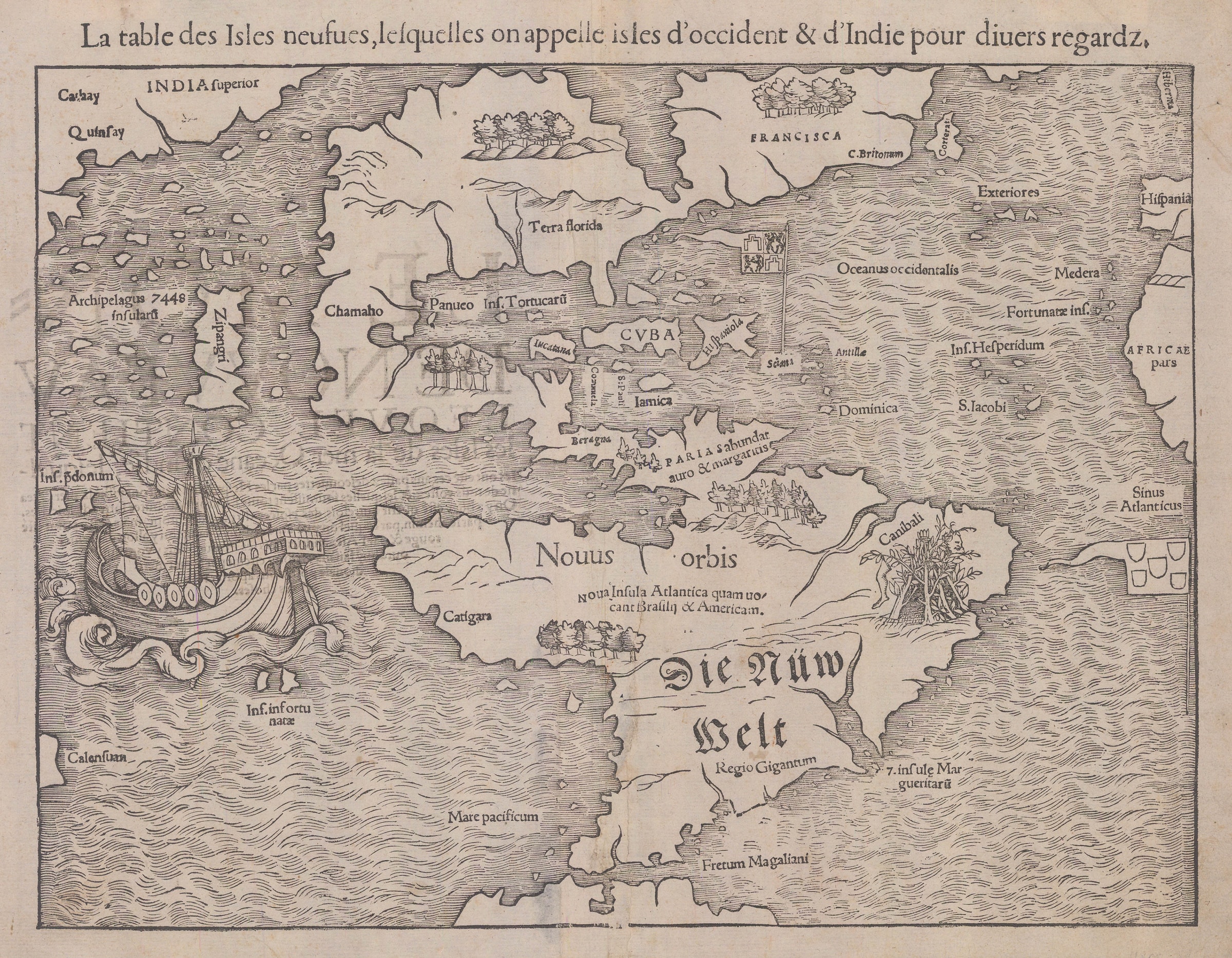 Sebastian Münster, The First Map to Show the Americas as a Separate ...