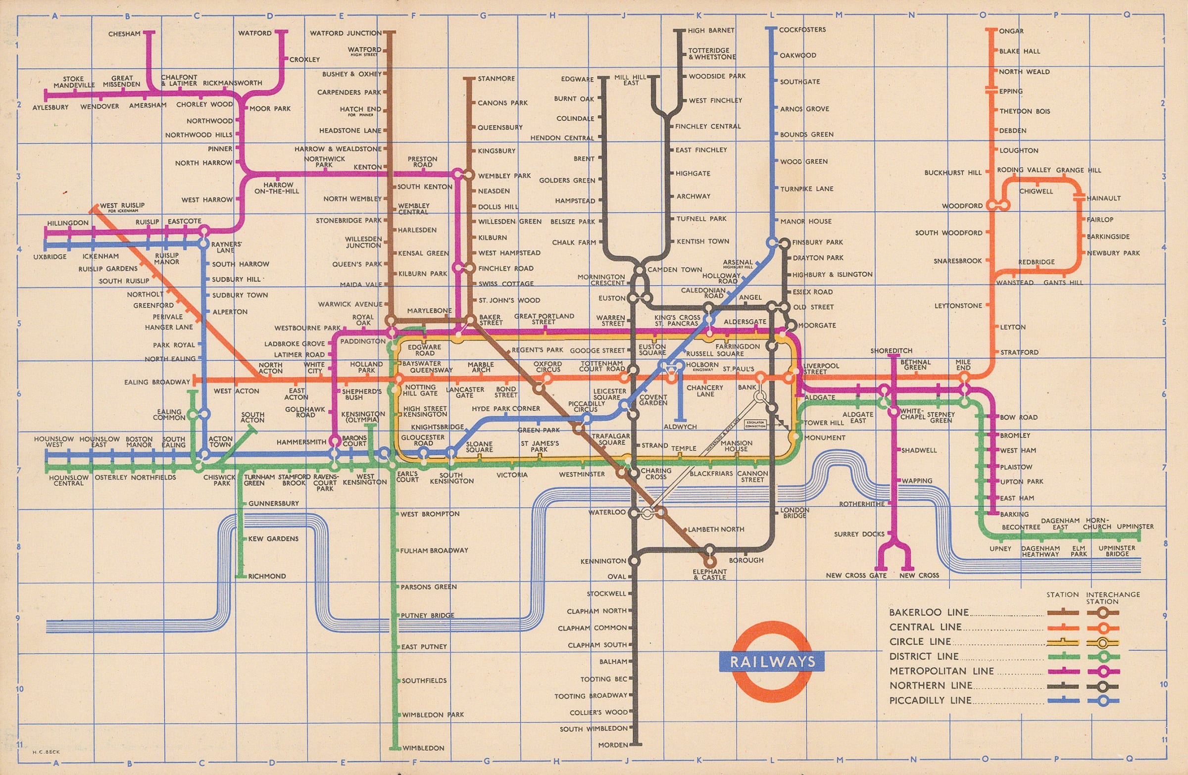 Harry Beck, London Underground Map, 1955 | The Map House