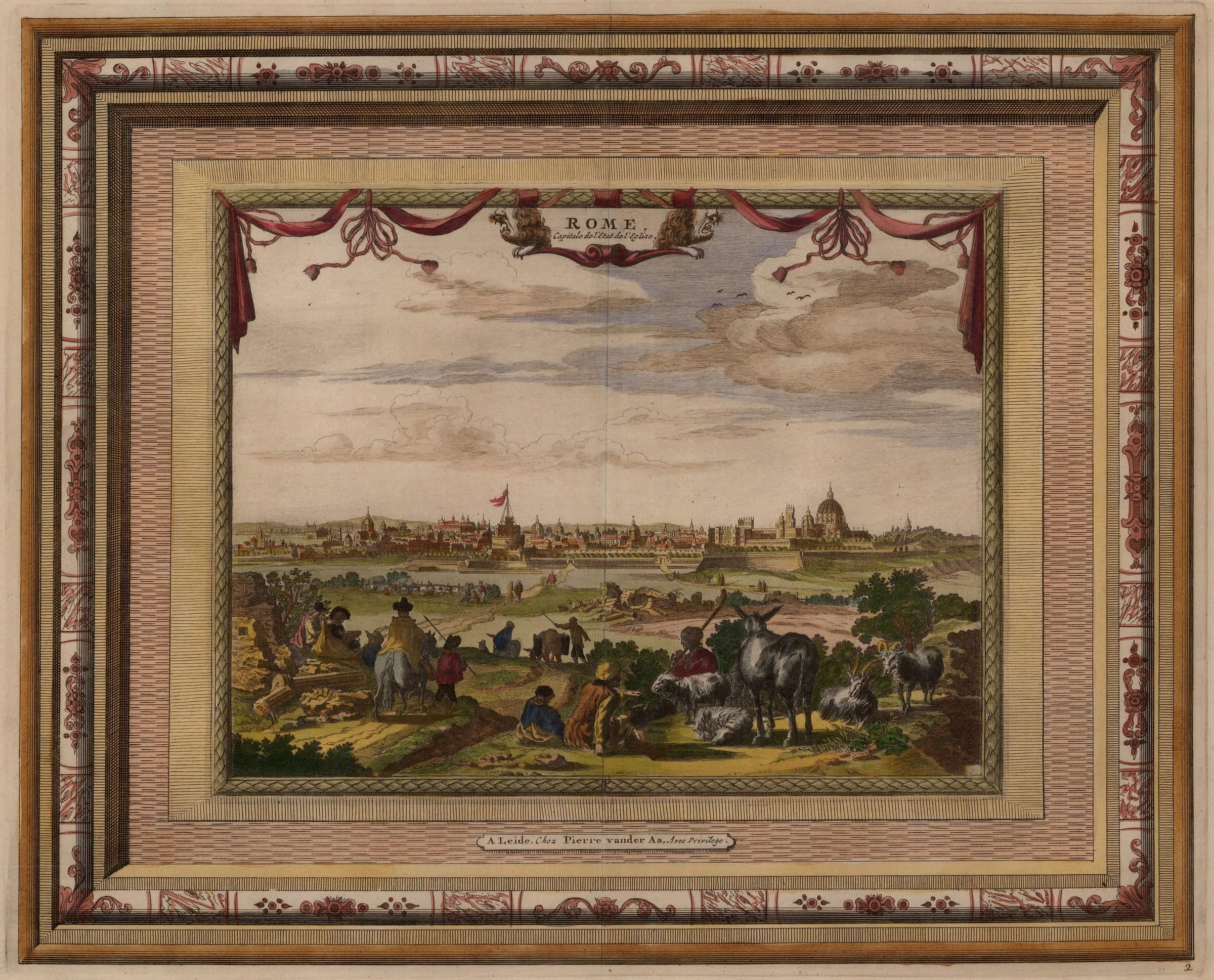 Pieter Van der Aa, Italy - Rome, 1700 | The Map House
