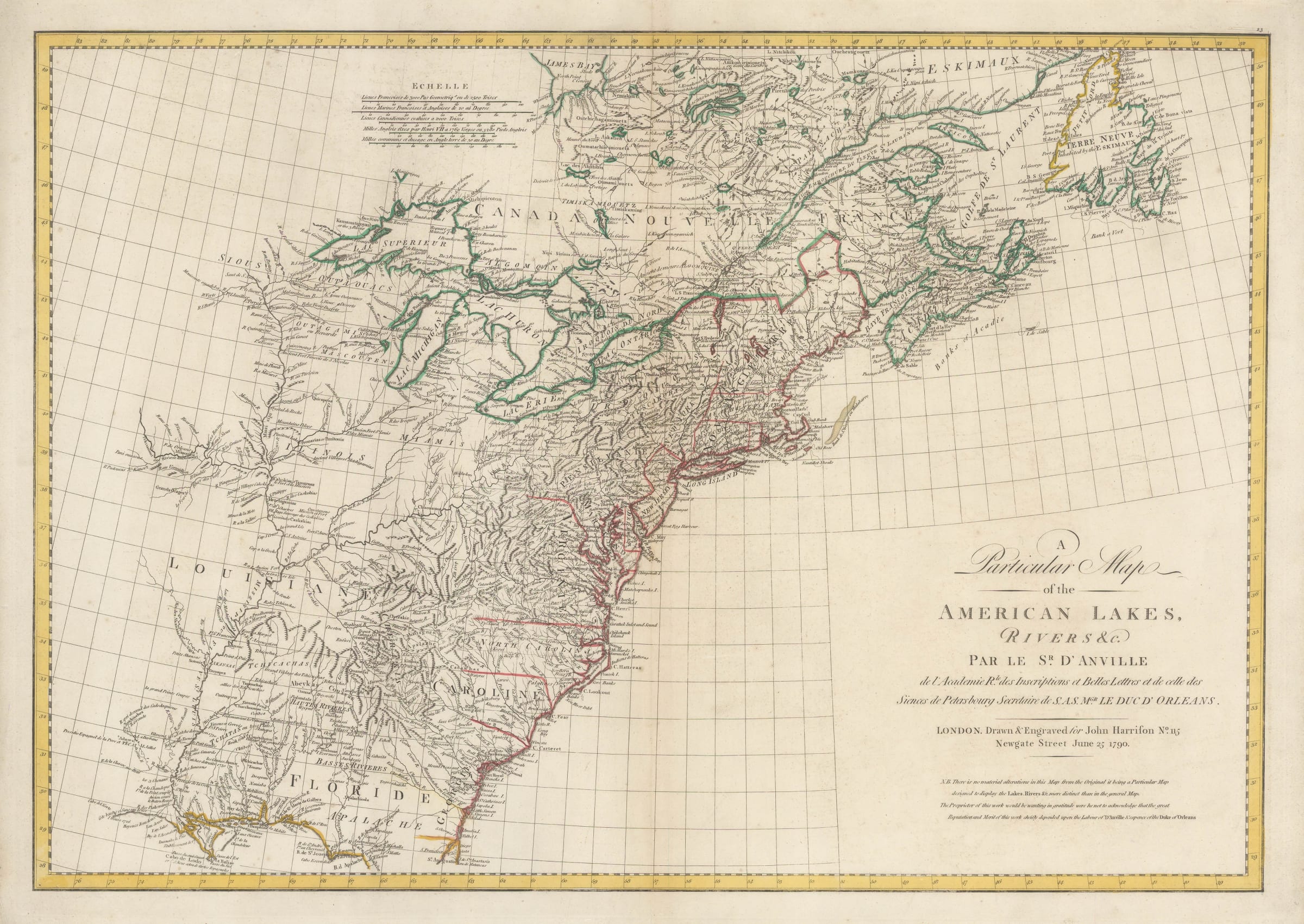 John Harrison, Eastern North America, 1790 | The Map House