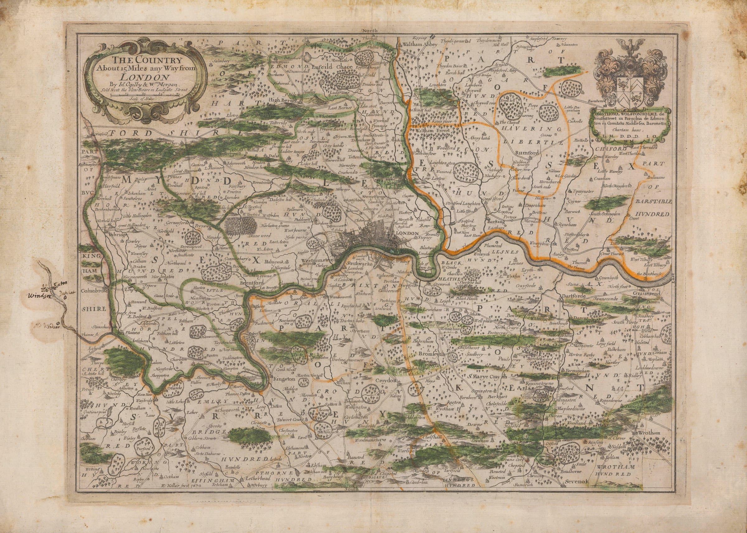 John Ogilby & William Morgan, The first map of London and Environs ...