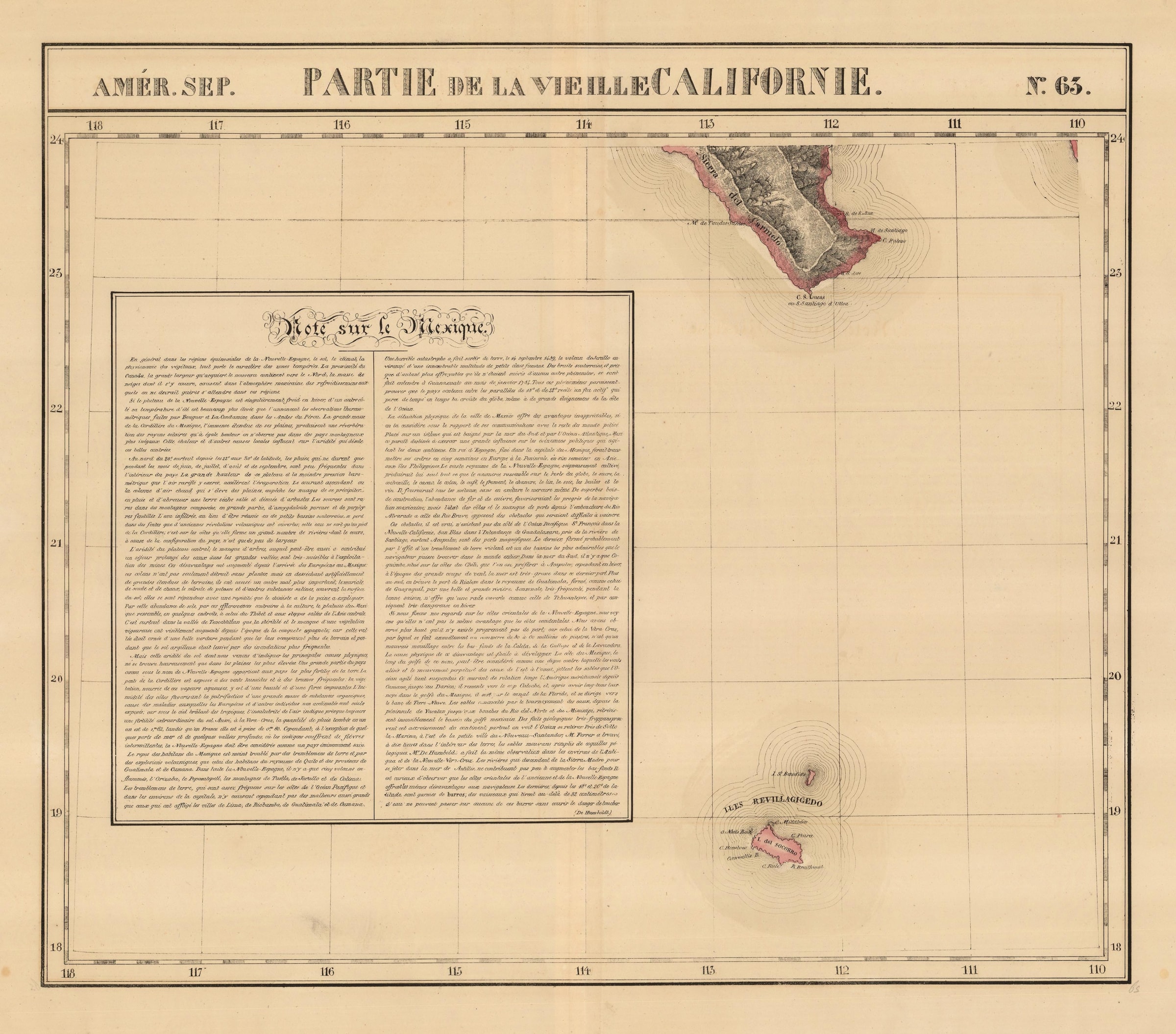Philippe Vandermaelen, Cabo San Lucas, Baja Peninsula, 1827 | The Map House