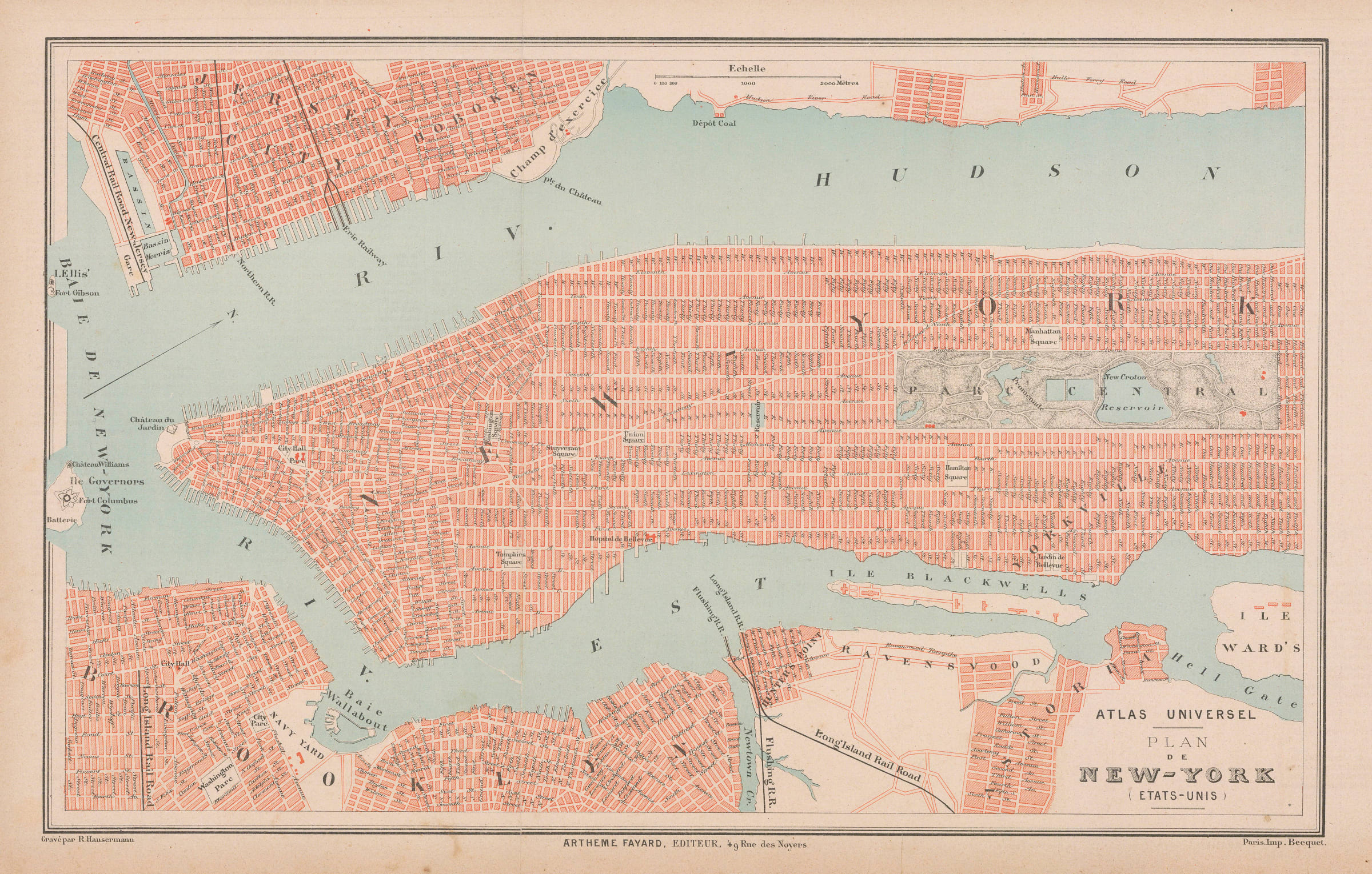 Arthème Fayard, New York, 1880 c. | The Map House