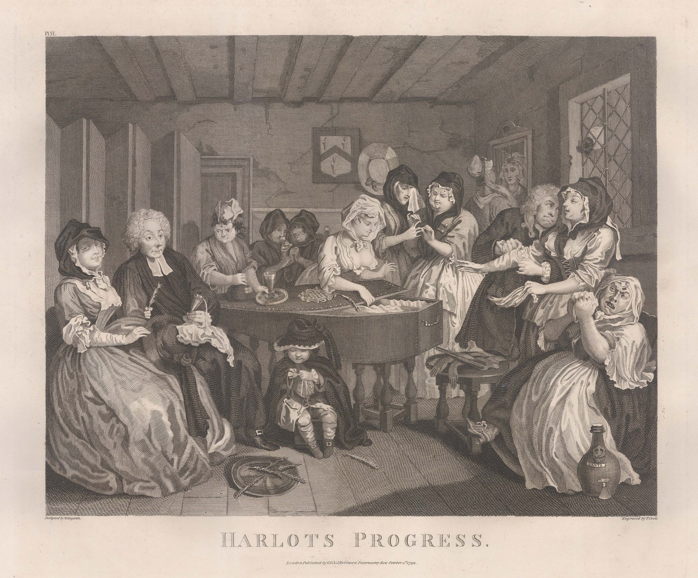William Hogarth, Hogarth - Harlot's Progress, 1798 | The Map House