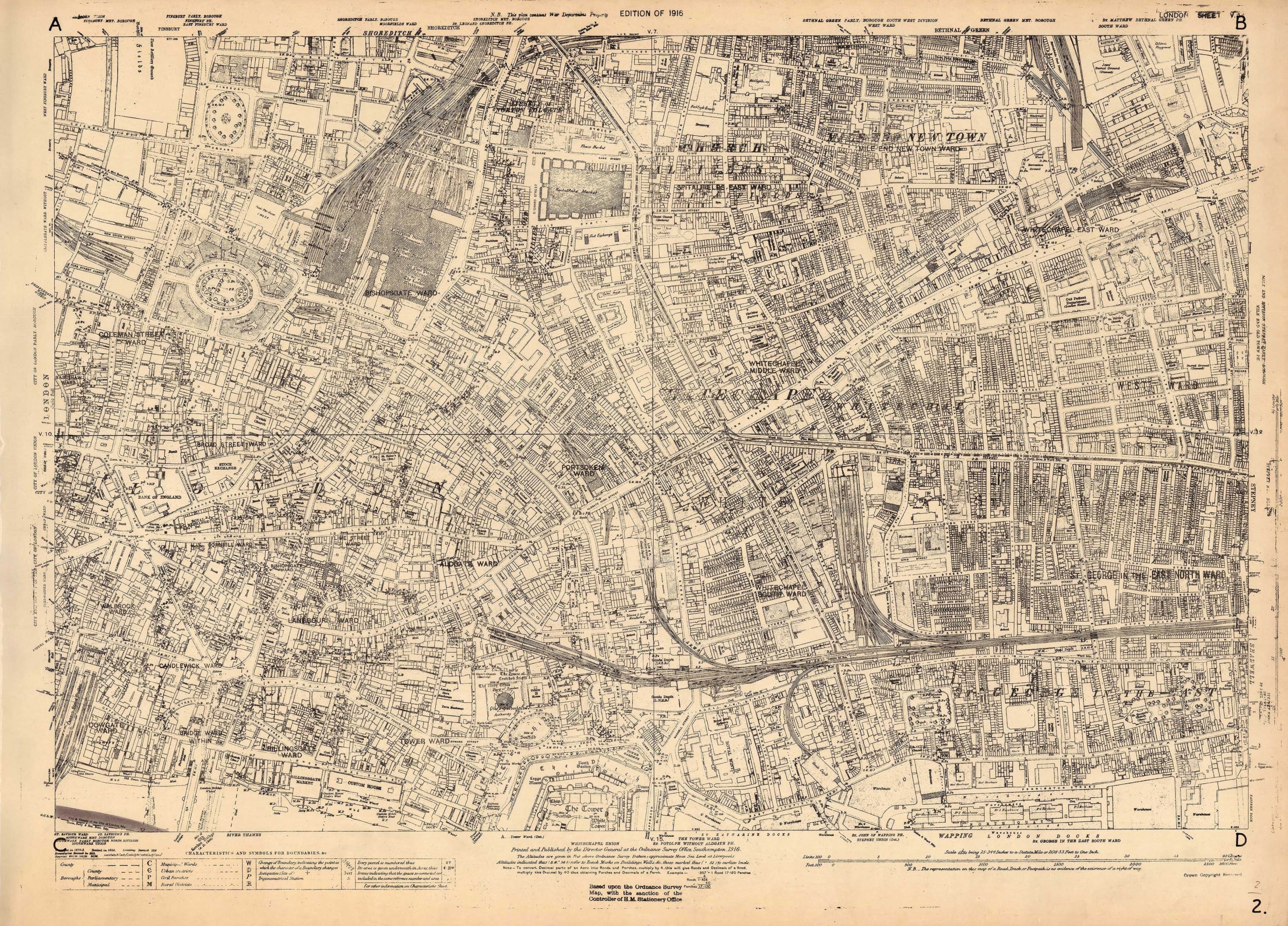 Ordnance Survey, The City of London, Aldgate & Bishopsgate, 1936 c ...